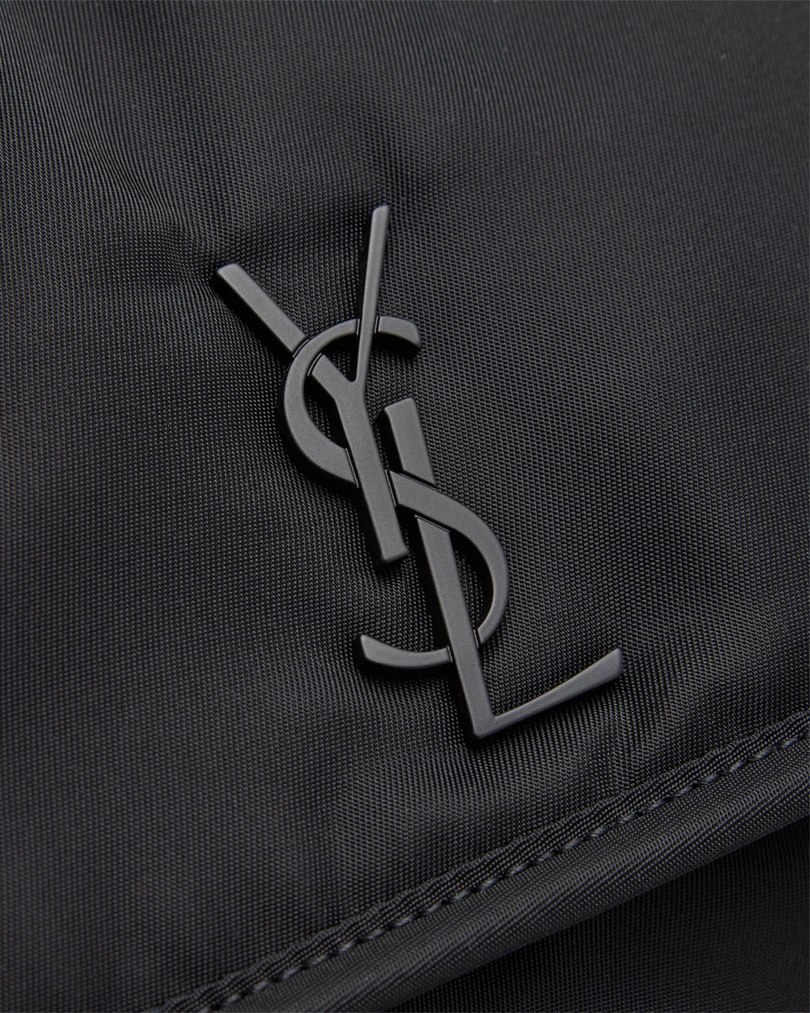 Saint Laurent Men's Niki YSL Messenger Bag in Nylon | Neiman Marcus