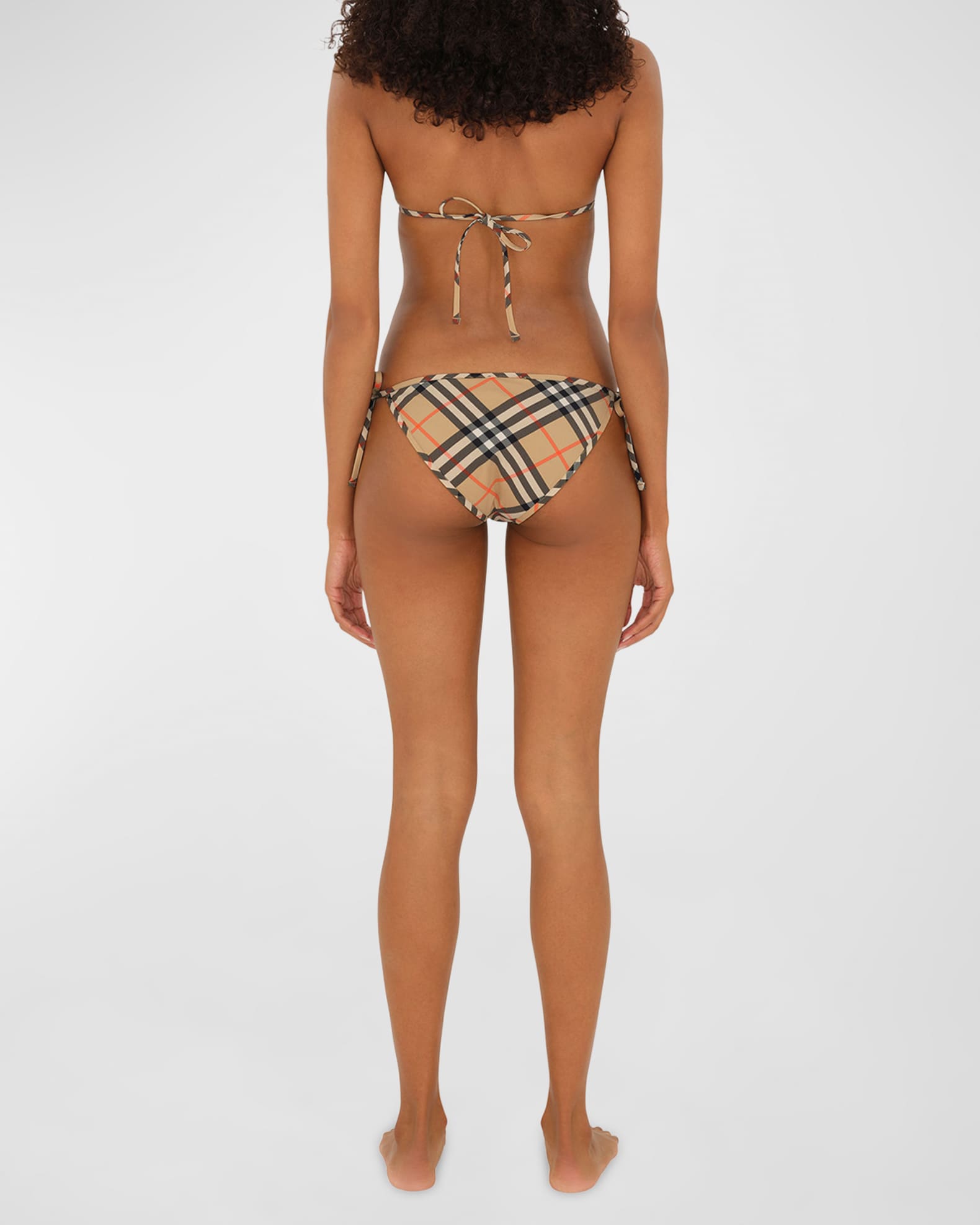 Burberry Signature Check Tie Bikini Bottoms | Neiman Marcus