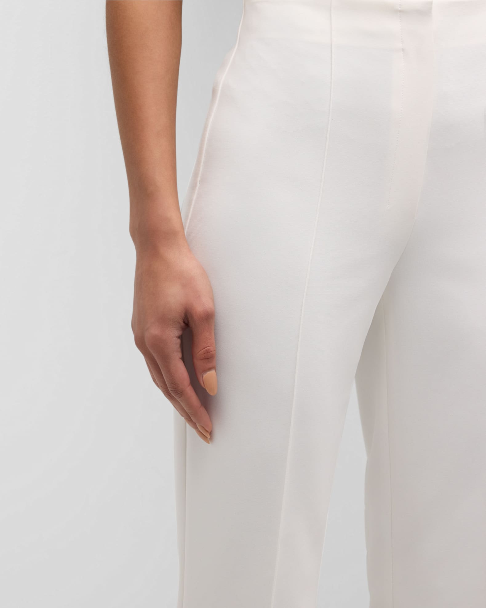Pintuck Straight-Leg Tailored Crepe Pants | Neiman Marcus