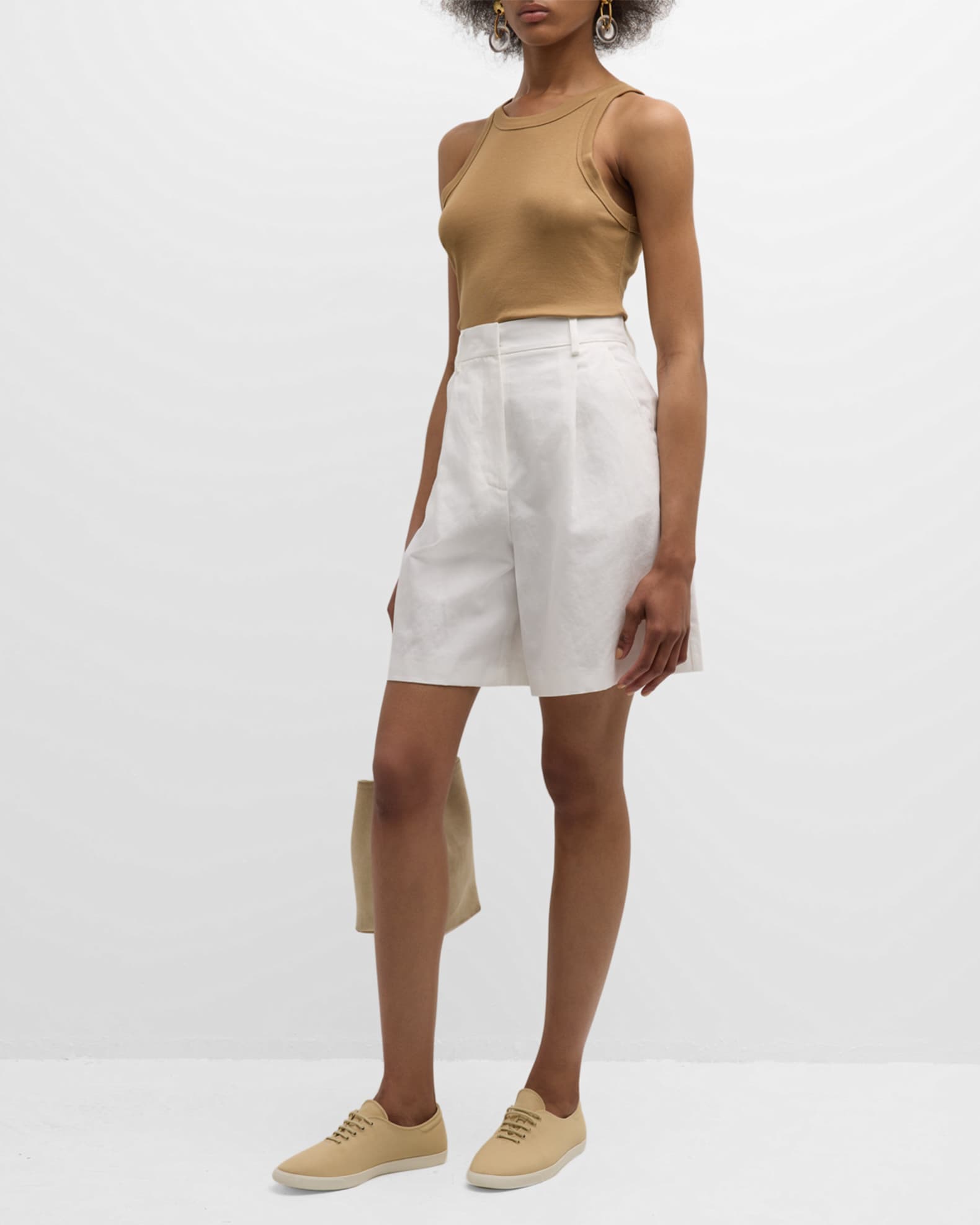 Weekend Max Mara Ecuba Pleated High-Rise Bermuda Shorts | Neiman Marcus