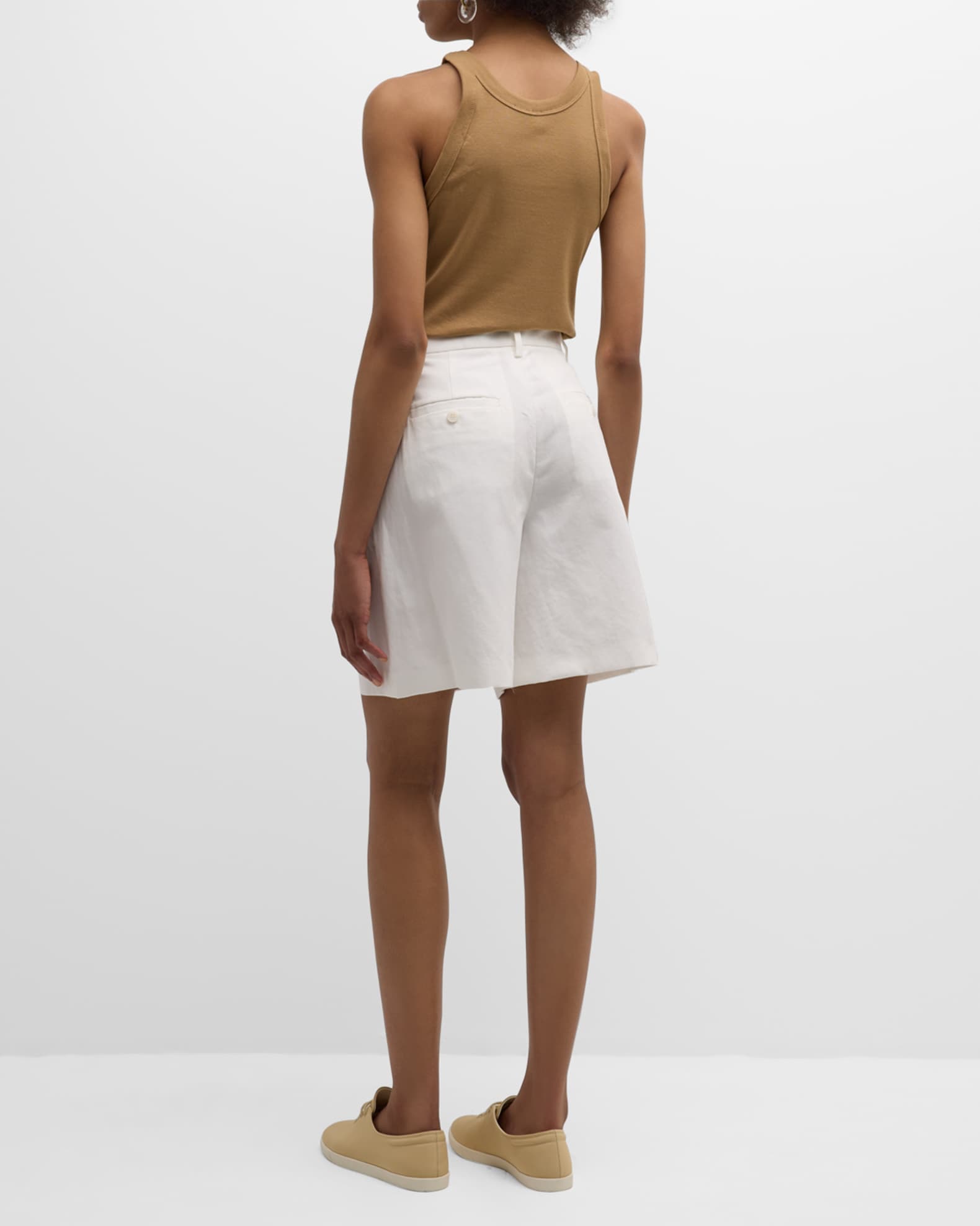 Weekend Max Mara Ecuba Pleated High-Rise Bermuda Shorts | Neiman Marcus