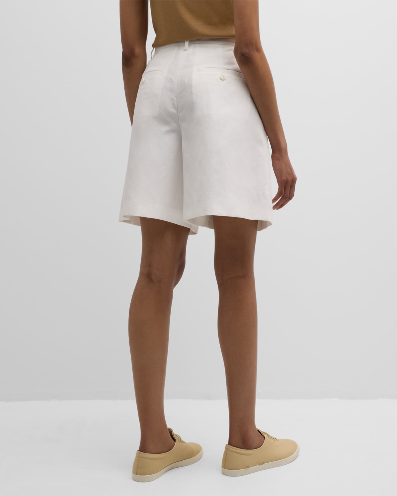 Weekend Max Mara Ecuba Pleated High-Rise Bermuda Shorts | Neiman Marcus