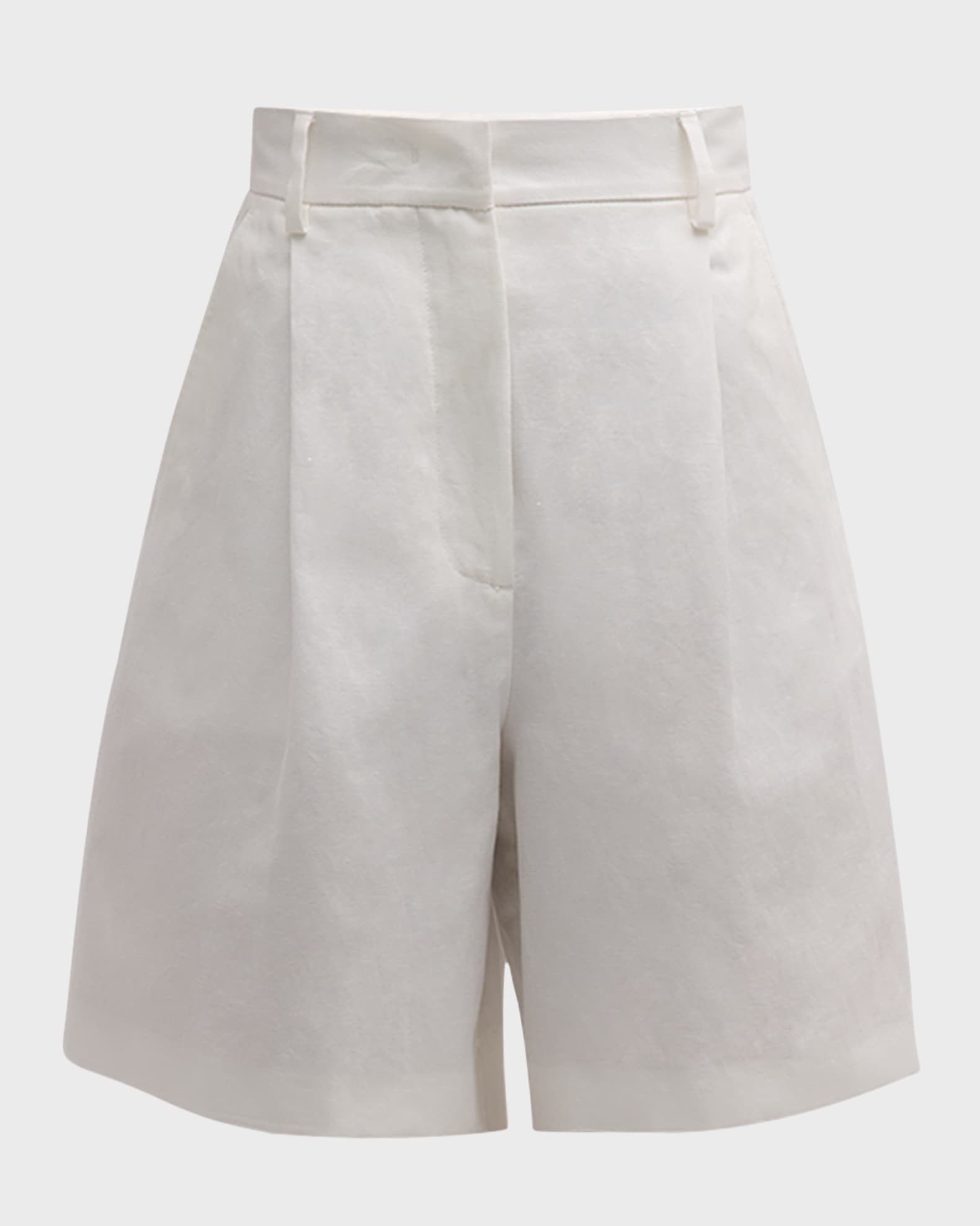 Weekend Max Mara Ecuba Pleated High-Rise Bermuda Shorts | Neiman Marcus