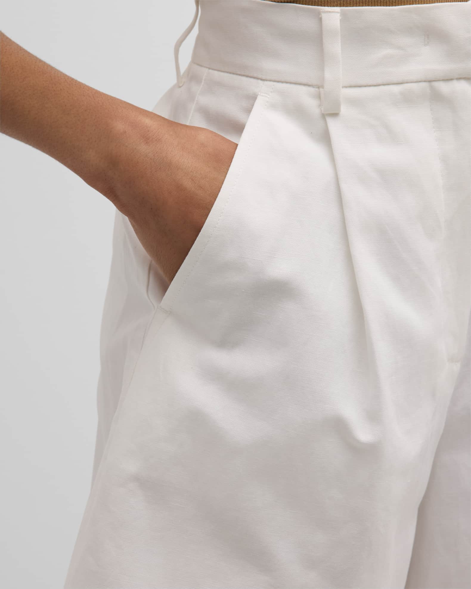 Weekend Max Mara Ecuba Pleated High-Rise Bermuda Shorts | Neiman Marcus