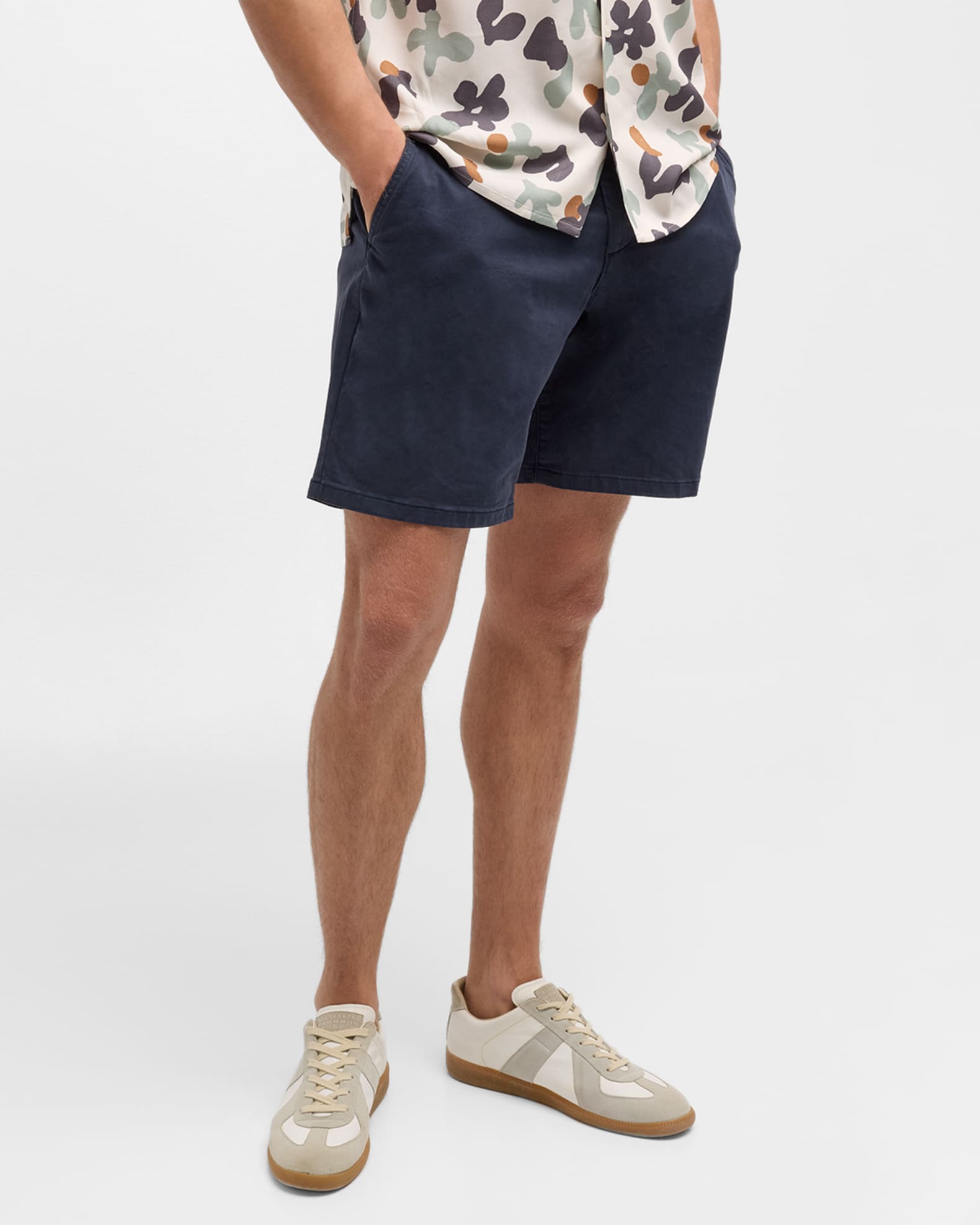 PAIGE Men's Phillips Stretch Sateen Chino Shorts | Neiman Marcus