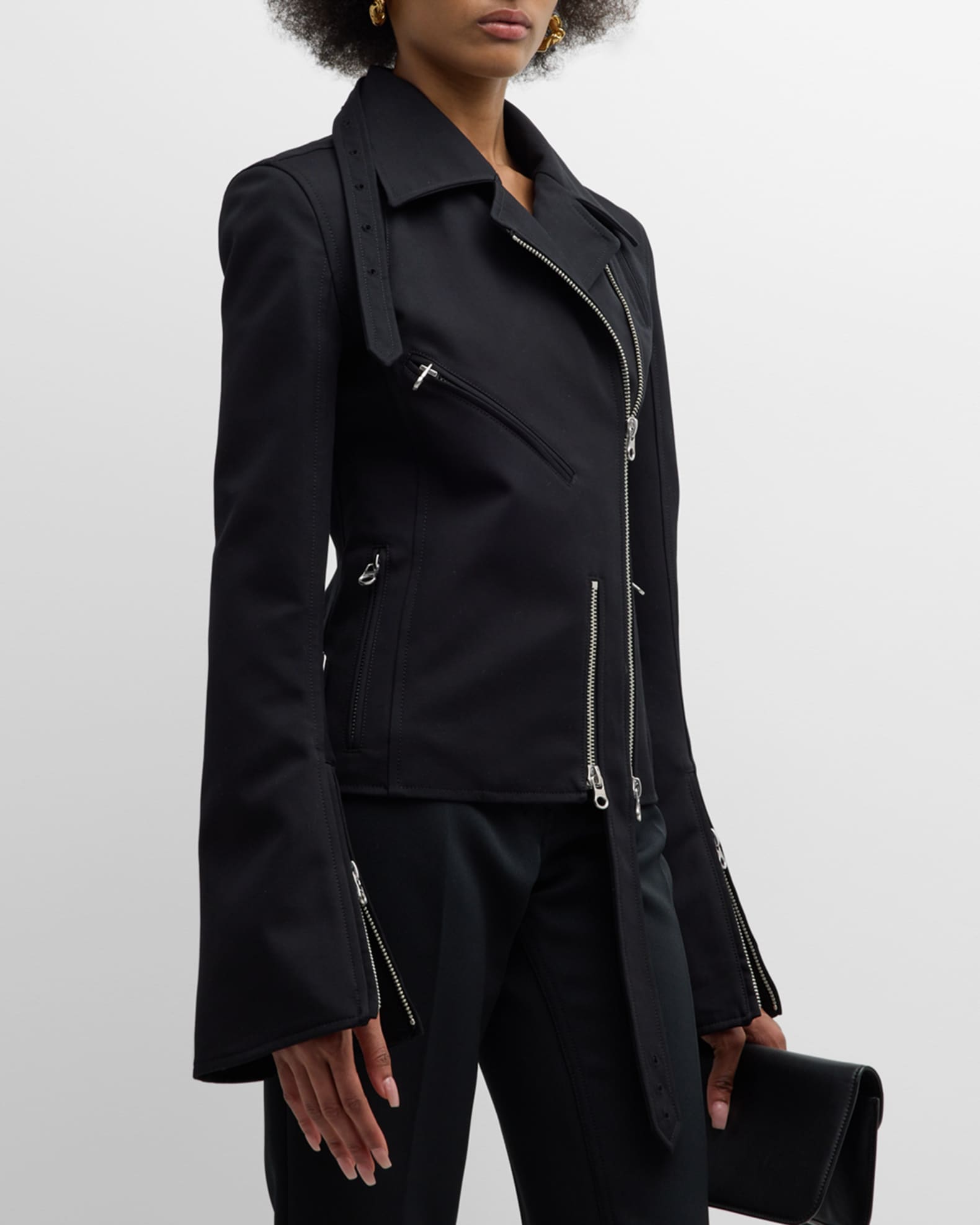 Courreges Modular Cotton Perfecto Jacket | Neiman Marcus