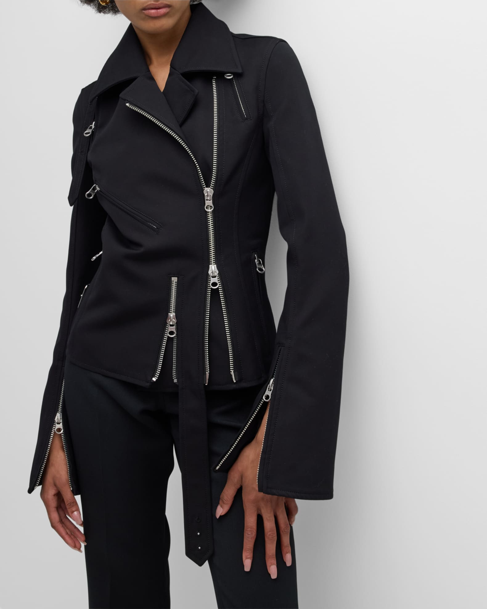 Courreges Modular Cotton Perfecto Jacket | Neiman Marcus
