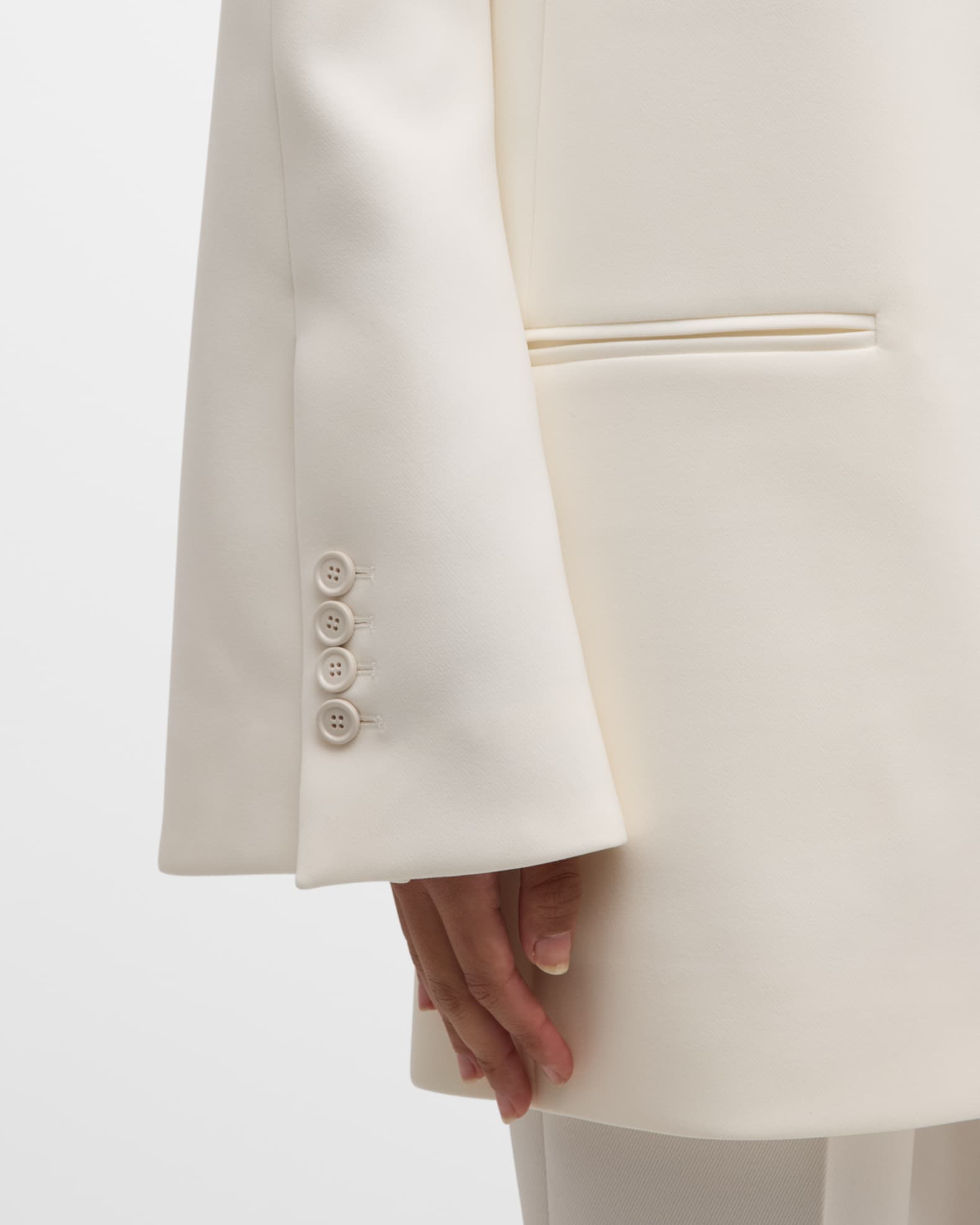 Courreges Cutout Flare-Sleeve Tailored Tunic Blouse | Neiman Marcus