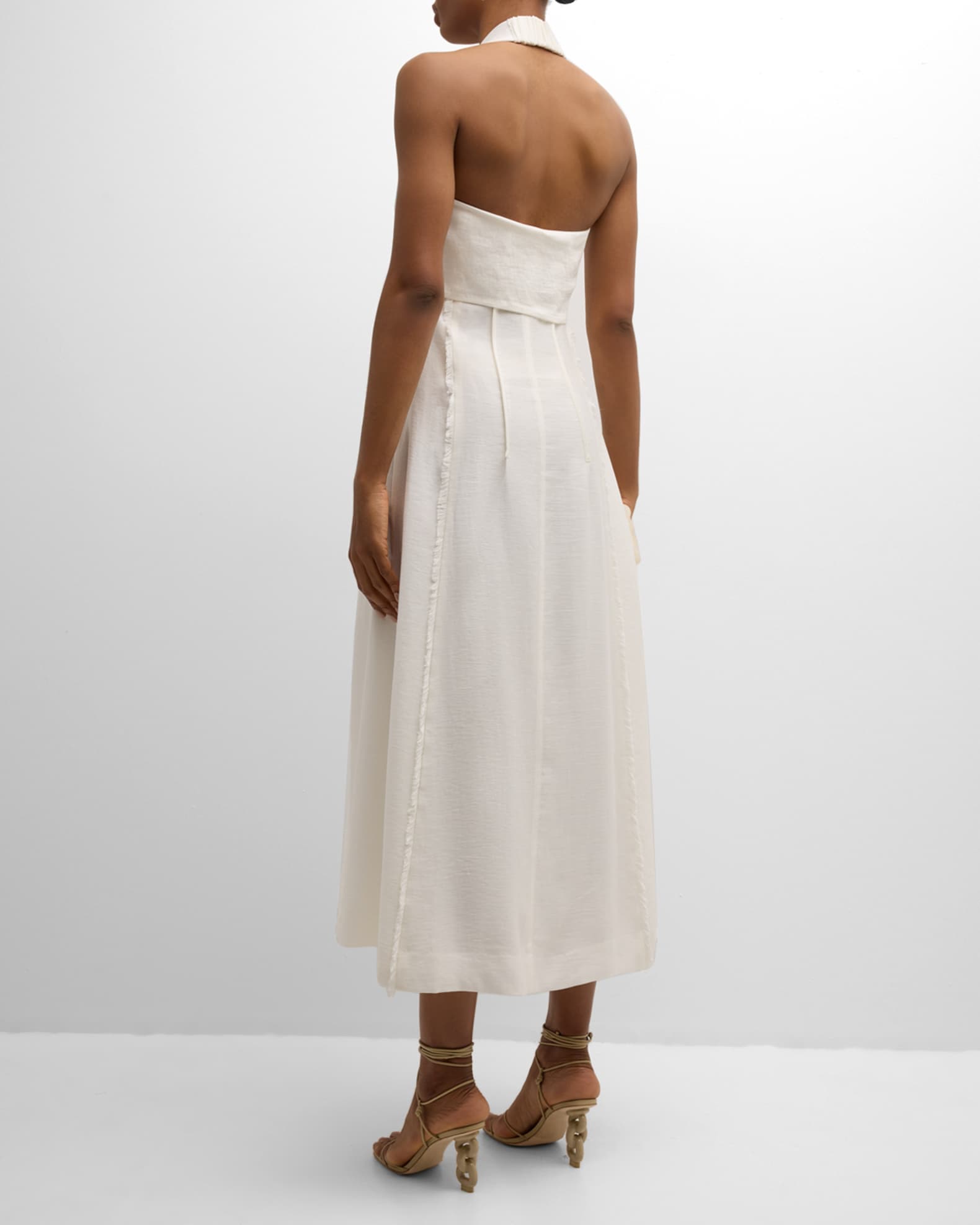 Cult Gaia Brylie Knotted-Bust Midi Halter Dress | Neiman Marcus