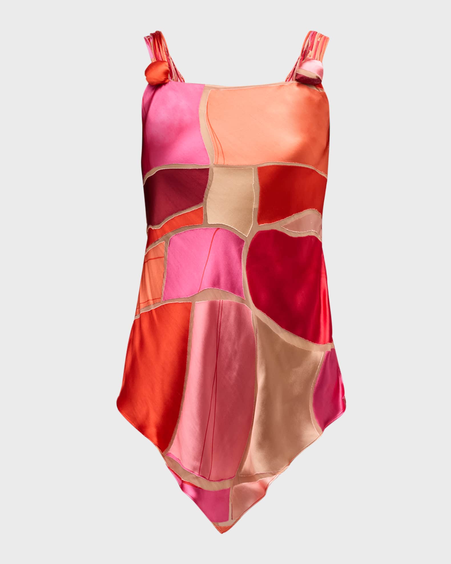 Cult Gaia Shalia Scoop-Neck Burnout Patchwork Top | Neiman Marcus