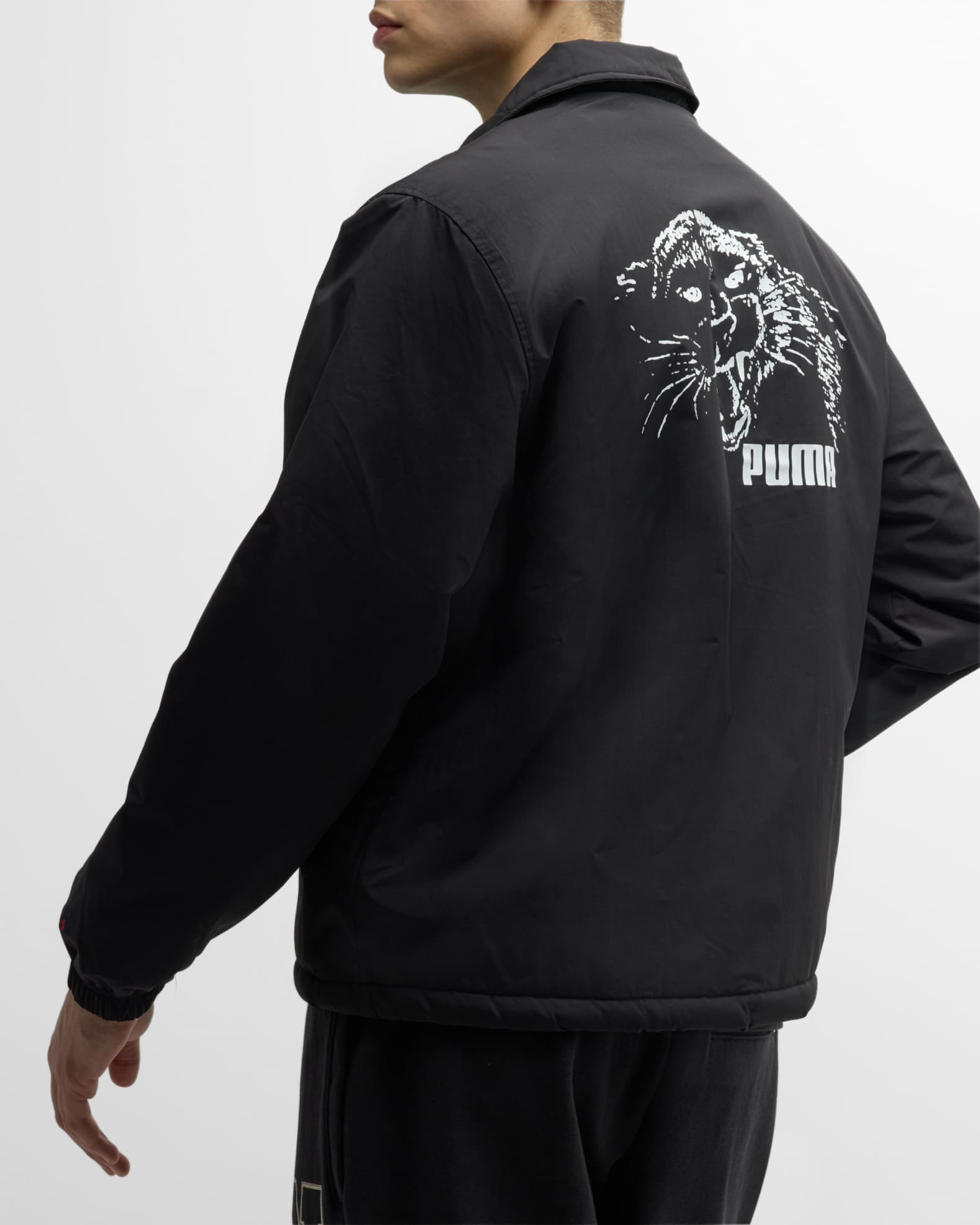 Puma x Noah Men's Sherpa-Lined Coach Jacket | Neiman Marcus