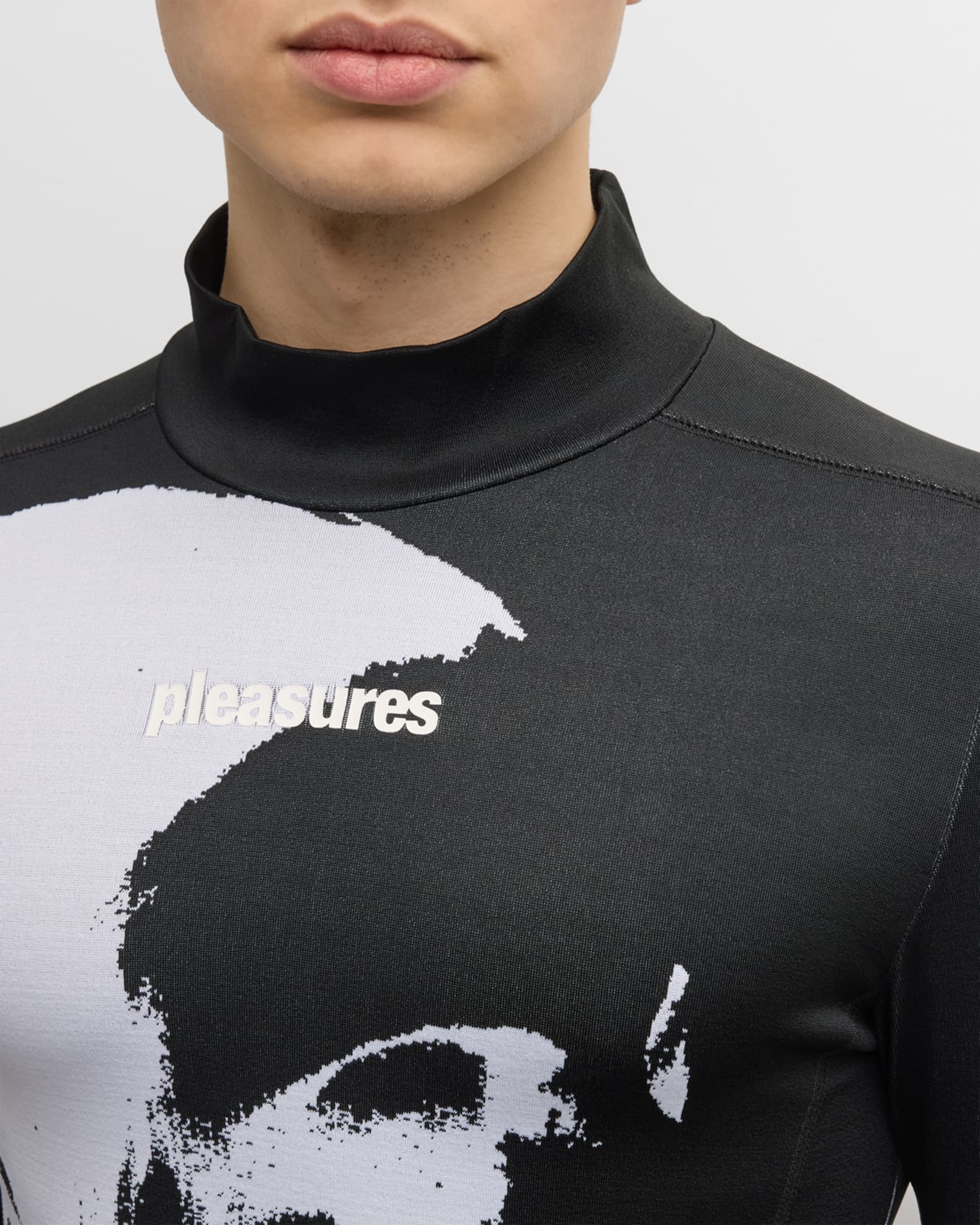 Puma x Pleasures Men's Graphic Mock-Neck Base Layer | Neiman Marcus