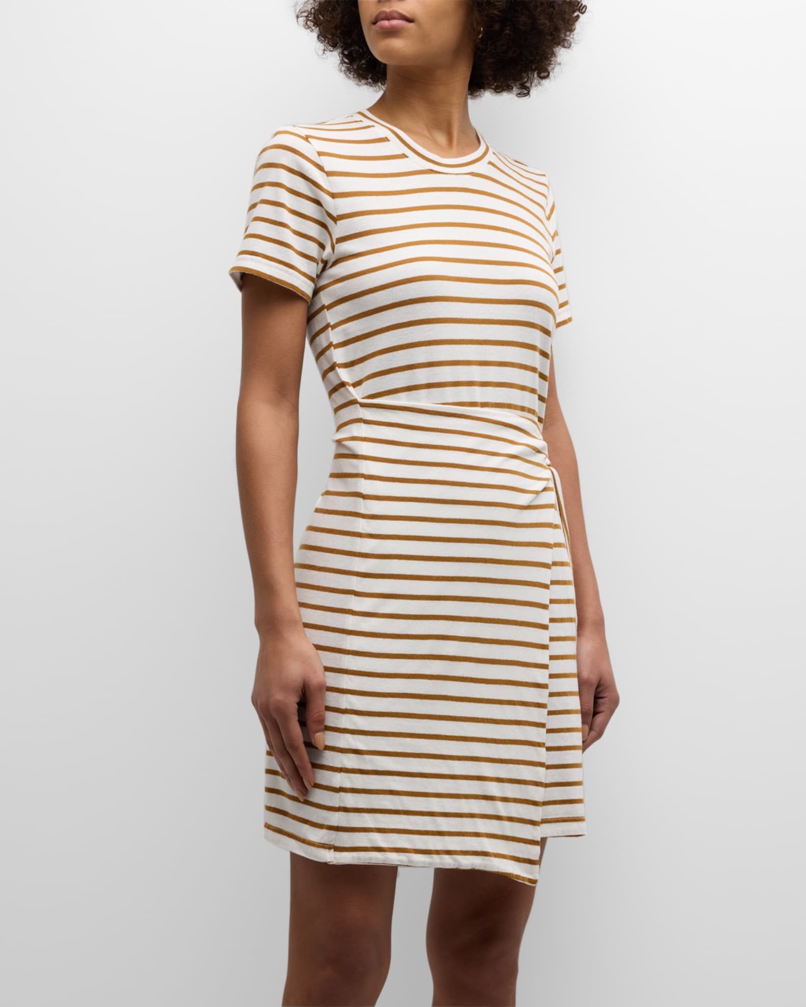 Rails Edie Striped Wrap Mini Dress | Neiman Marcus