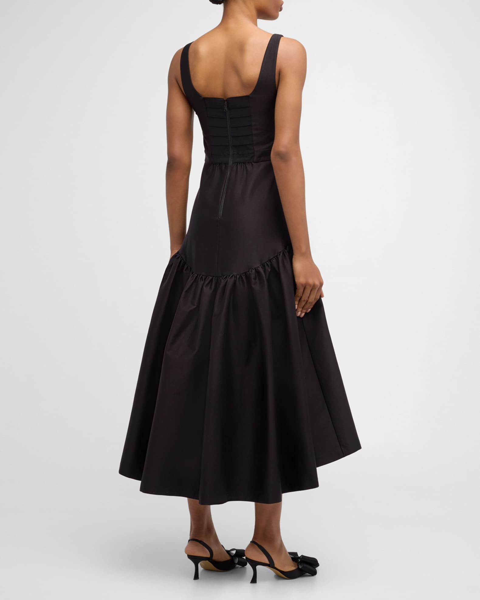 Alice + Olivia Diana Sleeveless Structured Midi Dress | Neiman Marcus