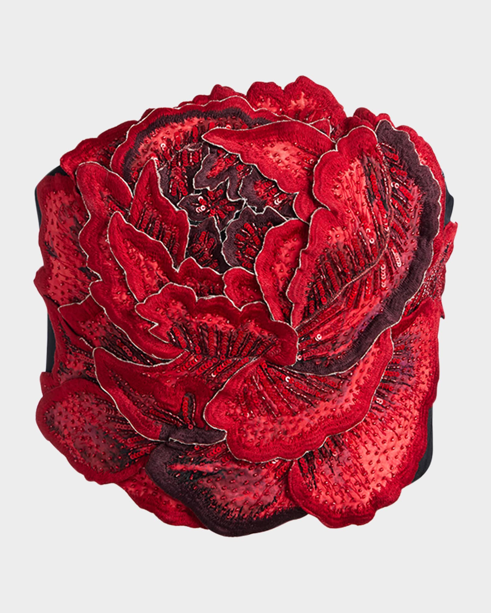 Alice + Olivia Randie Crystal Floral Applique Crop Top | Neiman Marcus
