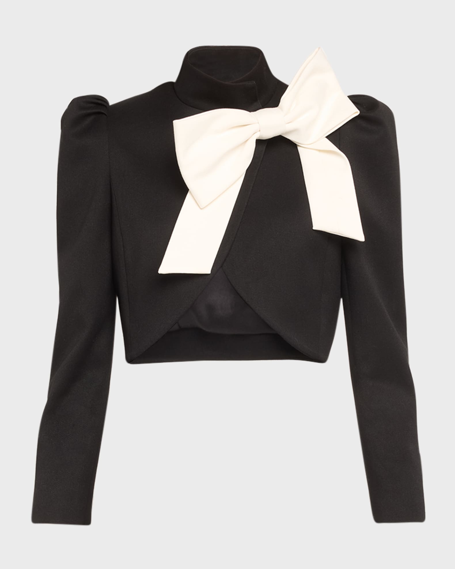 Alice + Olivia Addison Bow Collar Cropped Jacket | Neiman Marcus