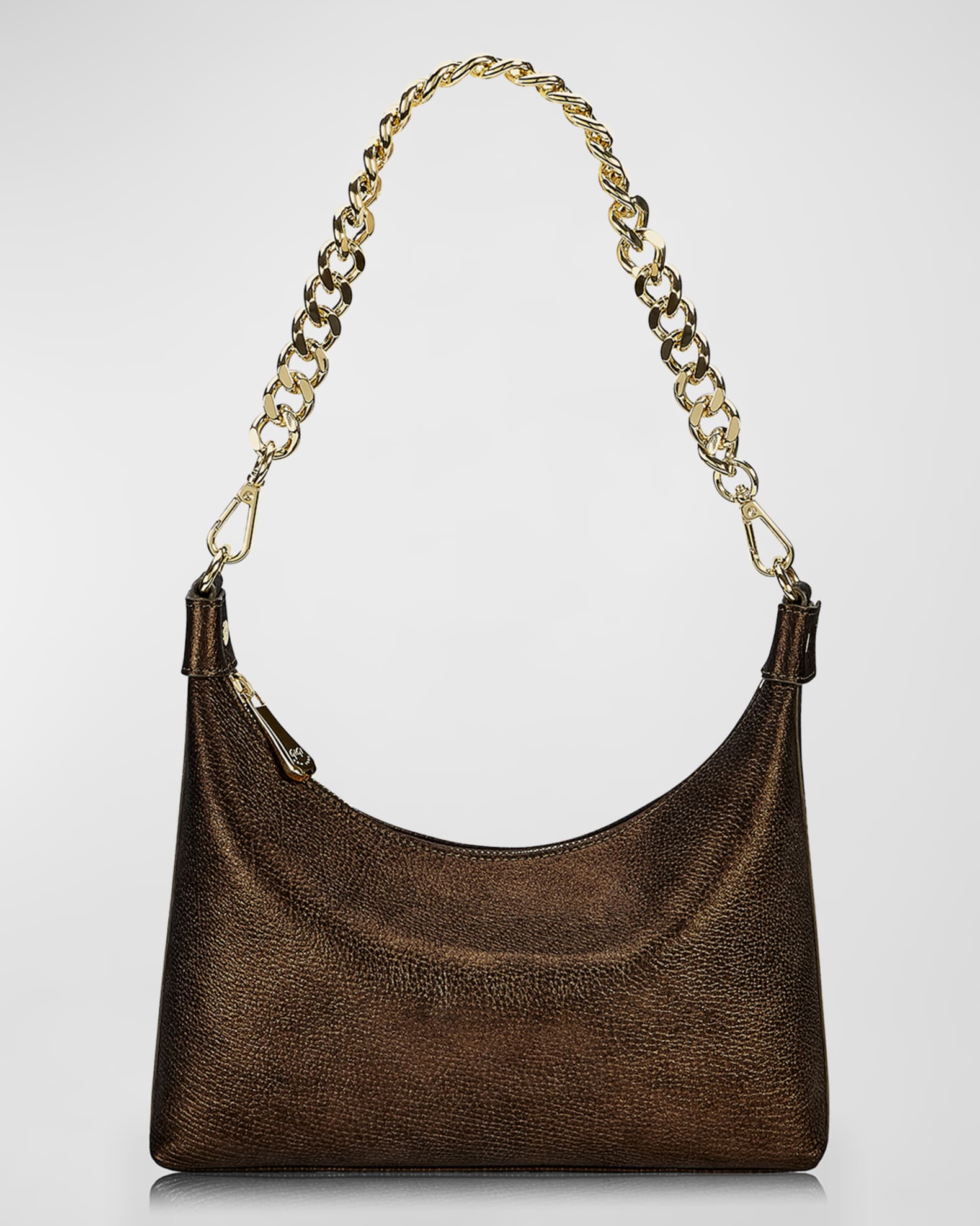 Gigi New York Blake Metallic Leather Shoulder Bag | Neiman Marcus