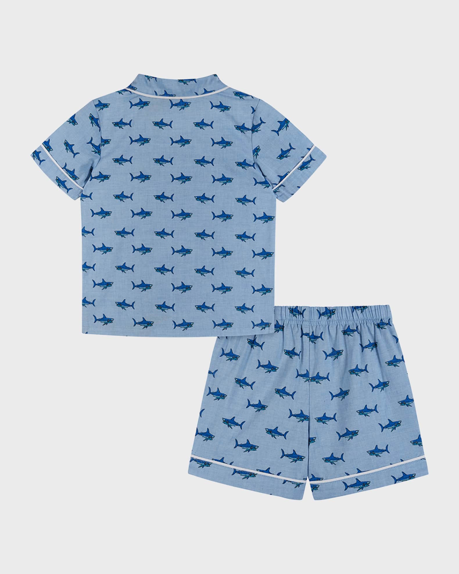 Andy & Evan Boy's Woven Shark-Print Pajama Set, Size 2T-8 | Neiman Marcus