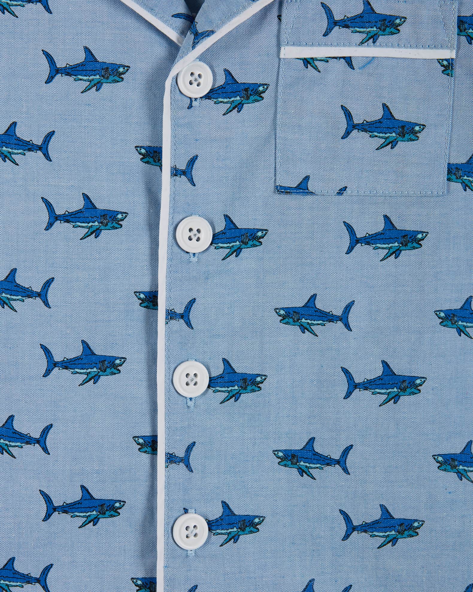 Andy & Evan Boy's Woven Shark-Print Pajama Set, Size 2T-8 | Neiman Marcus