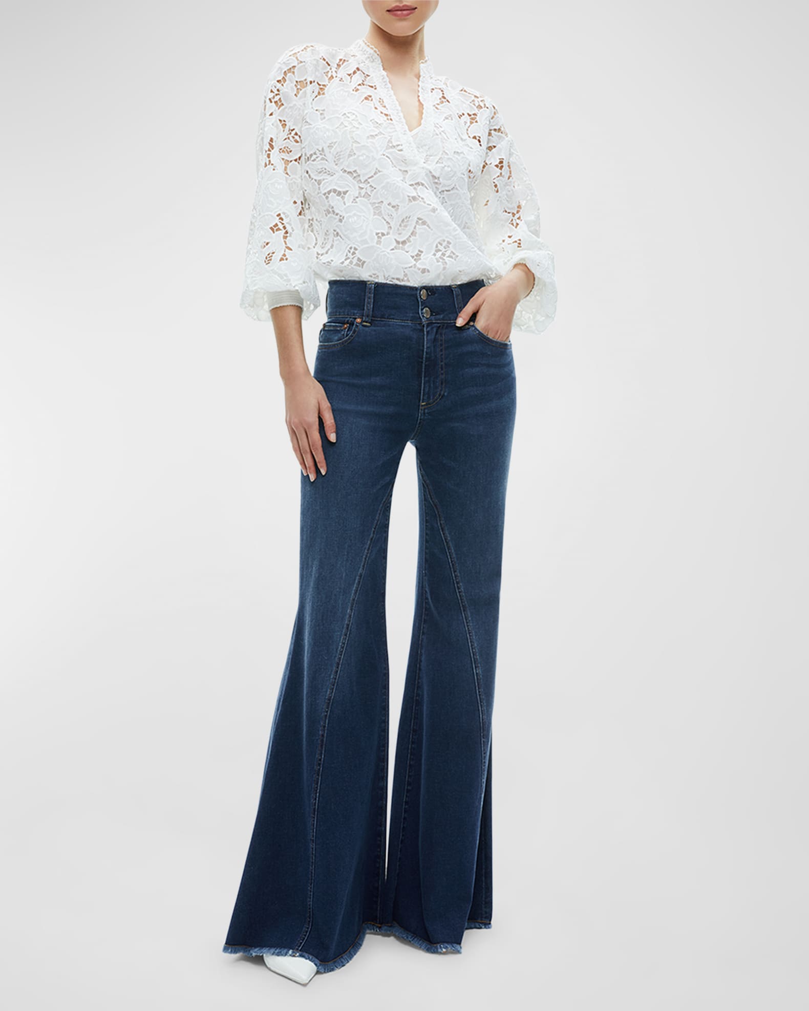 Alice + Olivia Aislyn Lace Blouse | Neiman Marcus