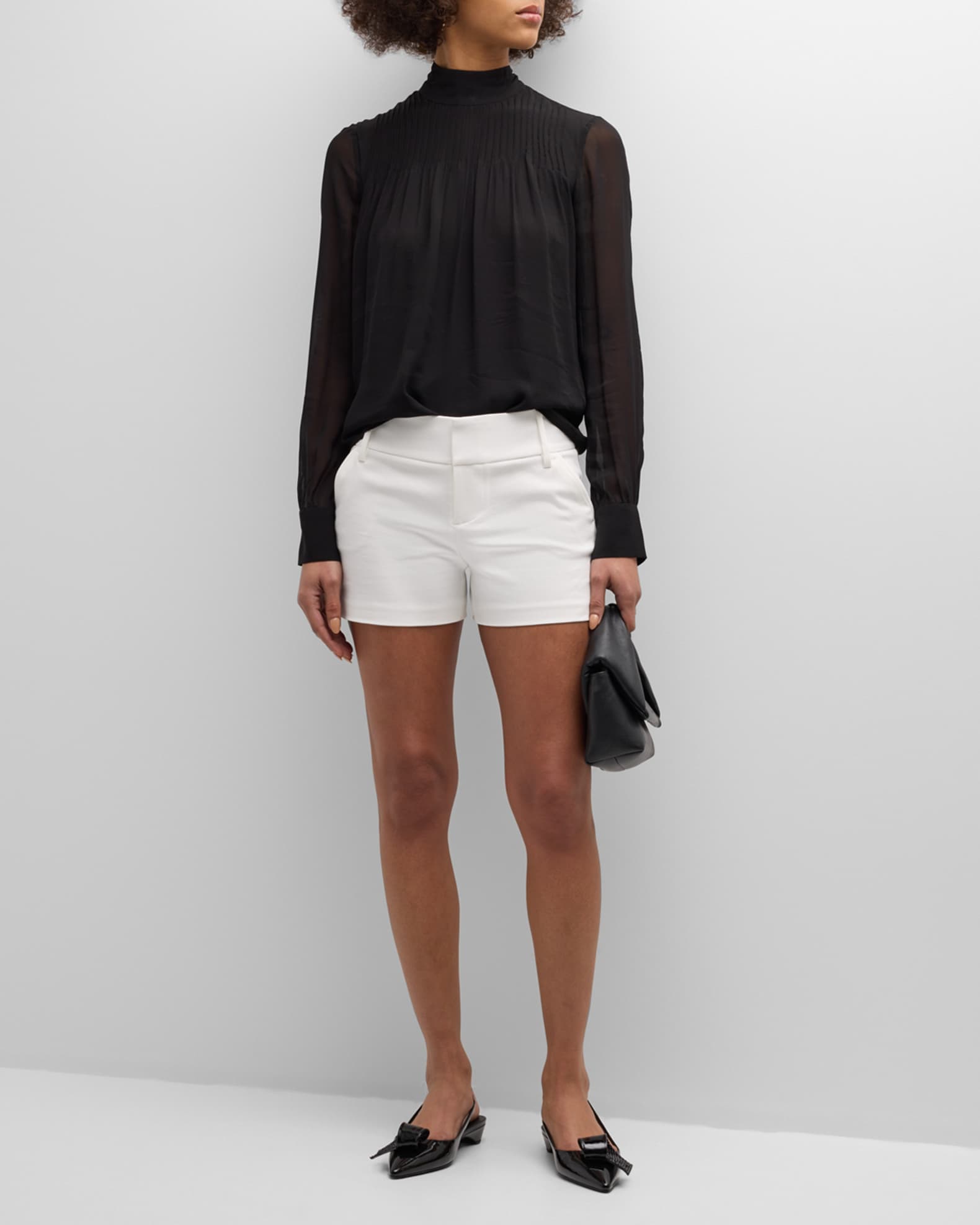 Alice + Olivia Cady Mid-Rise Shorts | Neiman Marcus