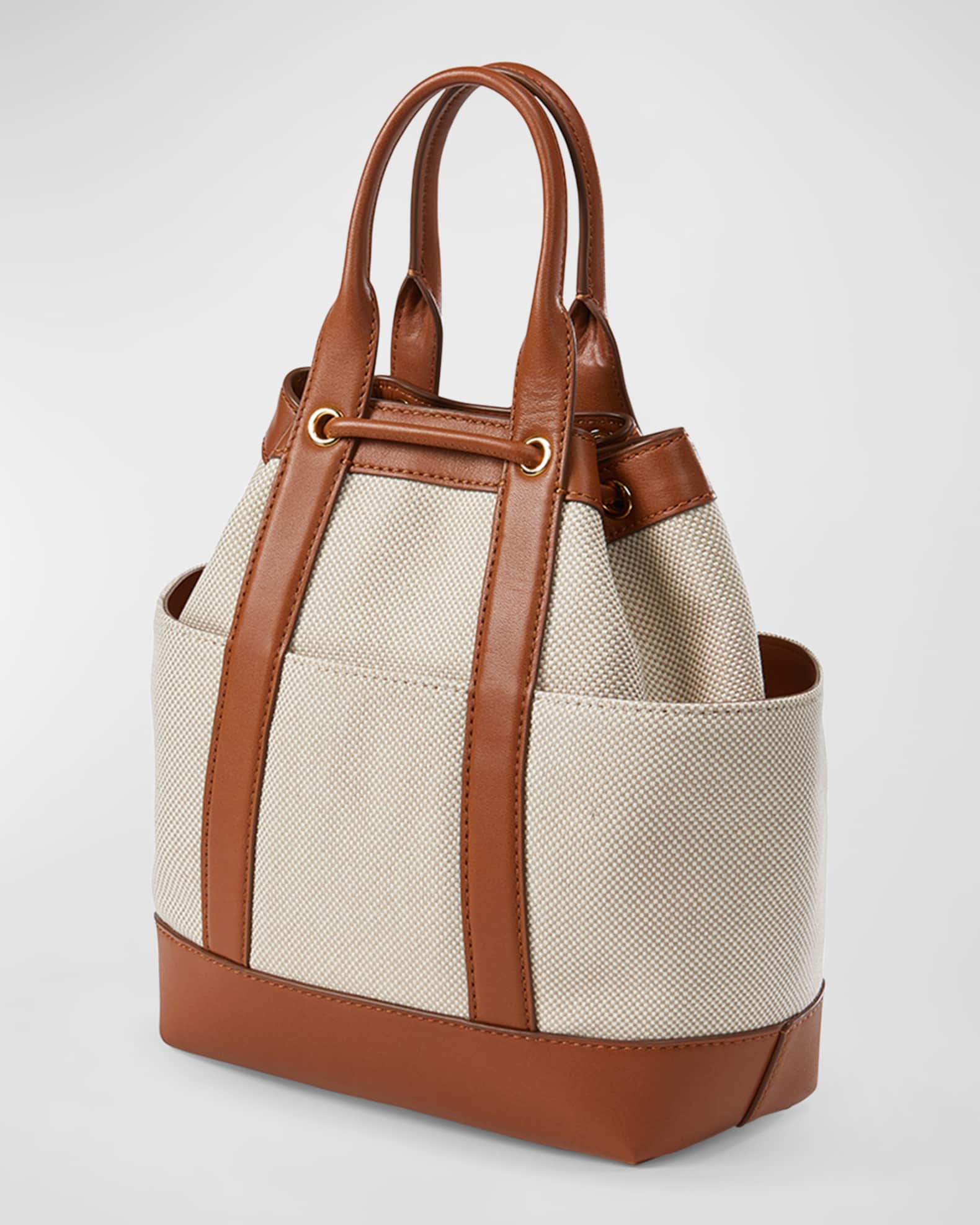 Veronica Beard Goody Drawstring Canvas Crossbody Bag | Neiman Marcus