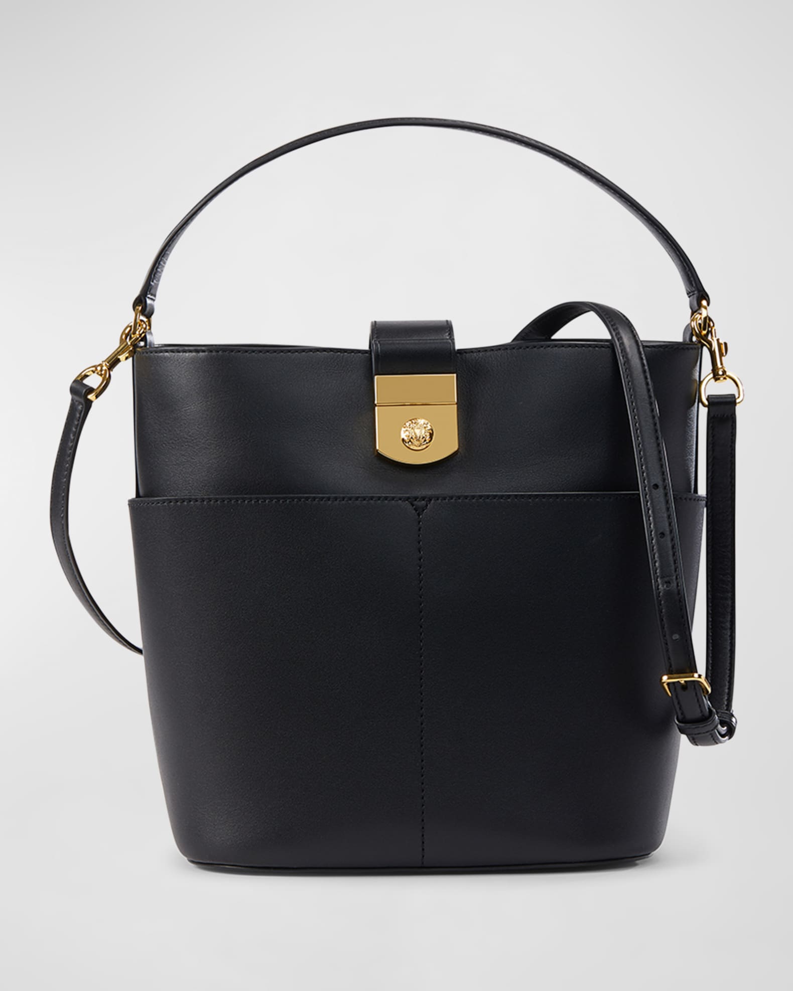 Veronica Beard The Crest Large Lock Bucket Bag | Neiman Marcus