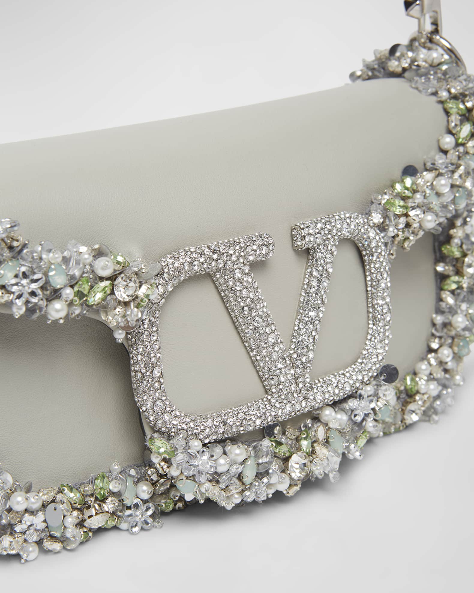 Valentino Garavani Loco Small Jeweled Leather Shoulder Bag | Neiman Marcus
