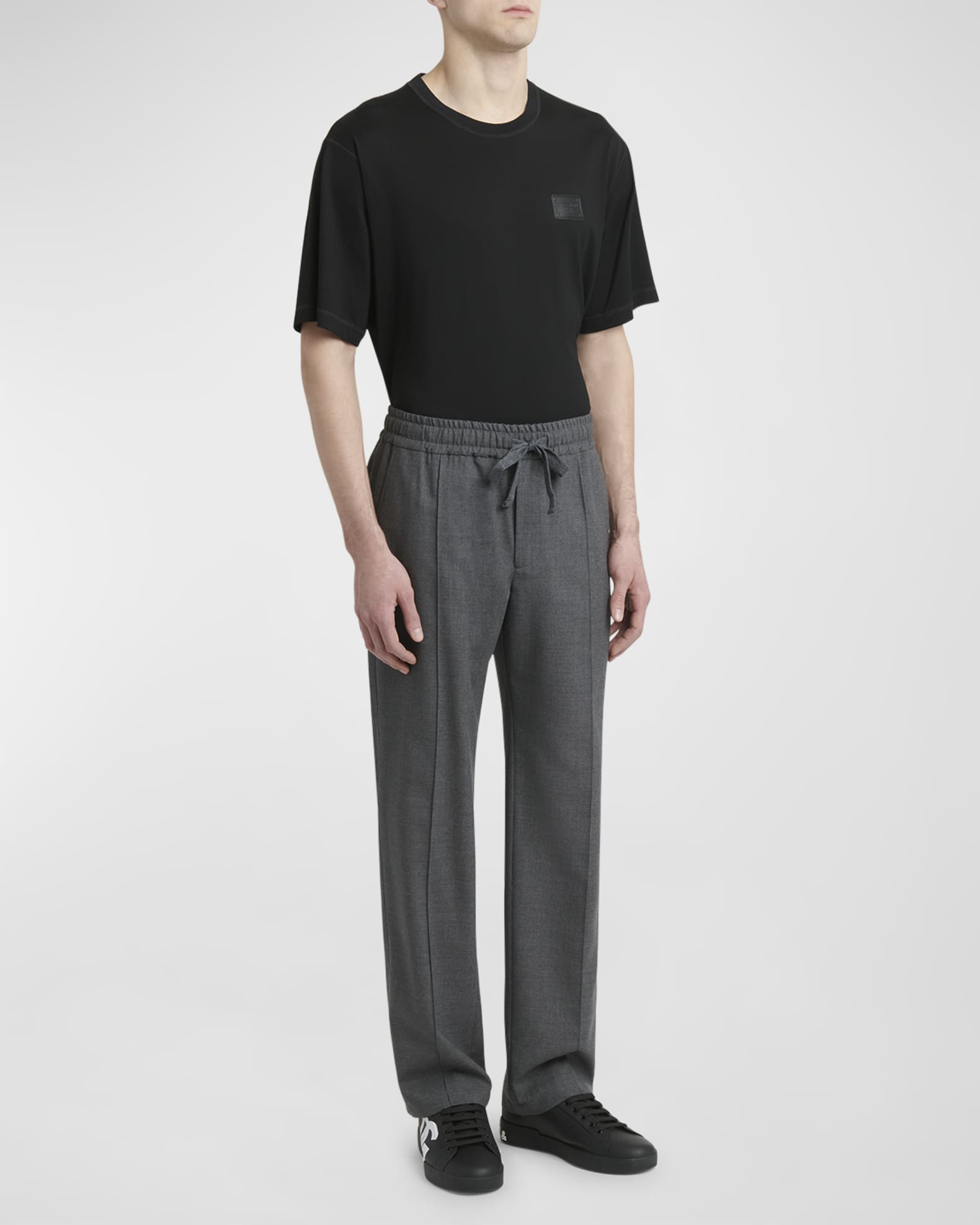 Dolce&Gabbana Men's Drawstring Wool Pants | Neiman Marcus