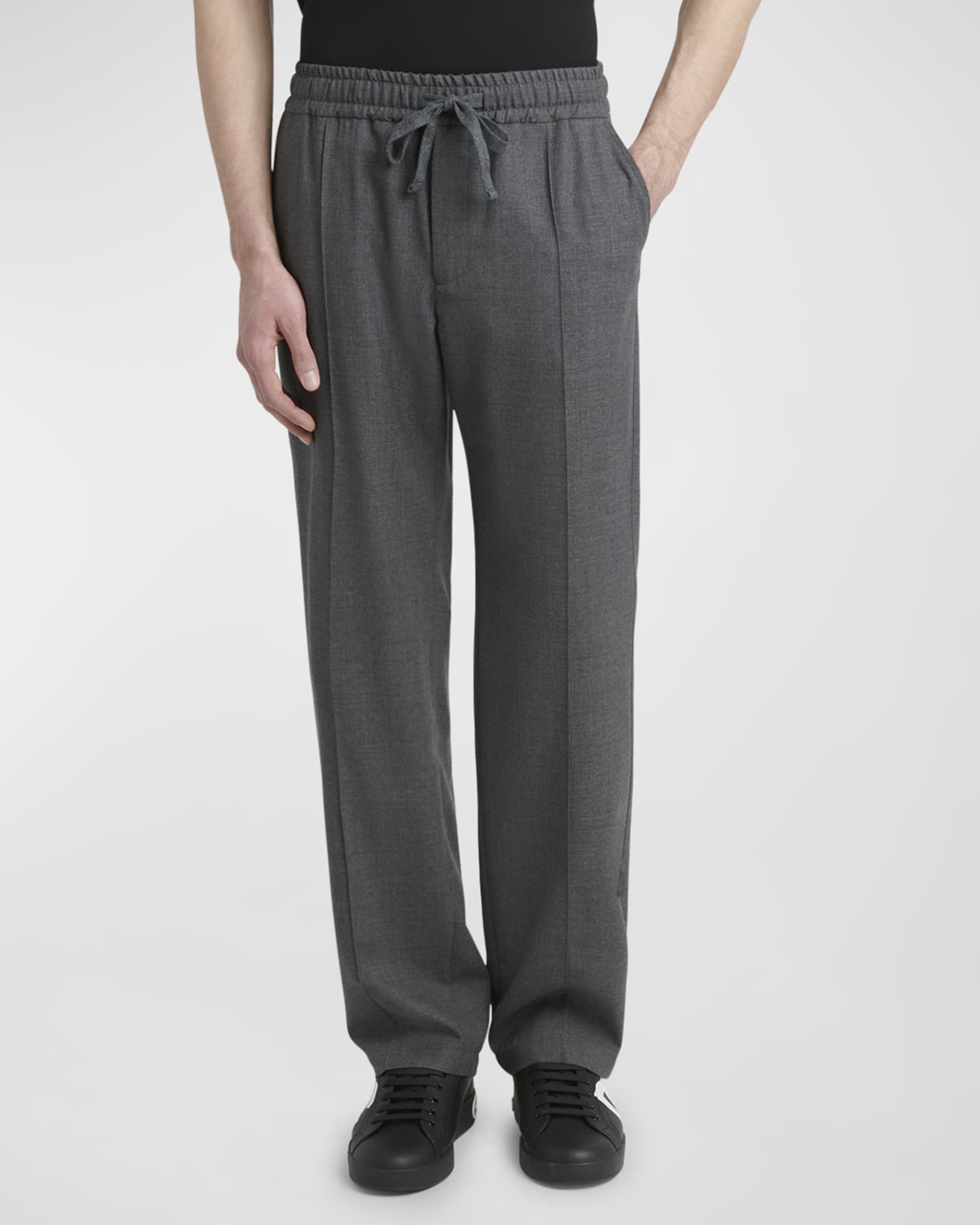 Dolce&Gabbana Men's Drawstring Wool Pants | Neiman Marcus