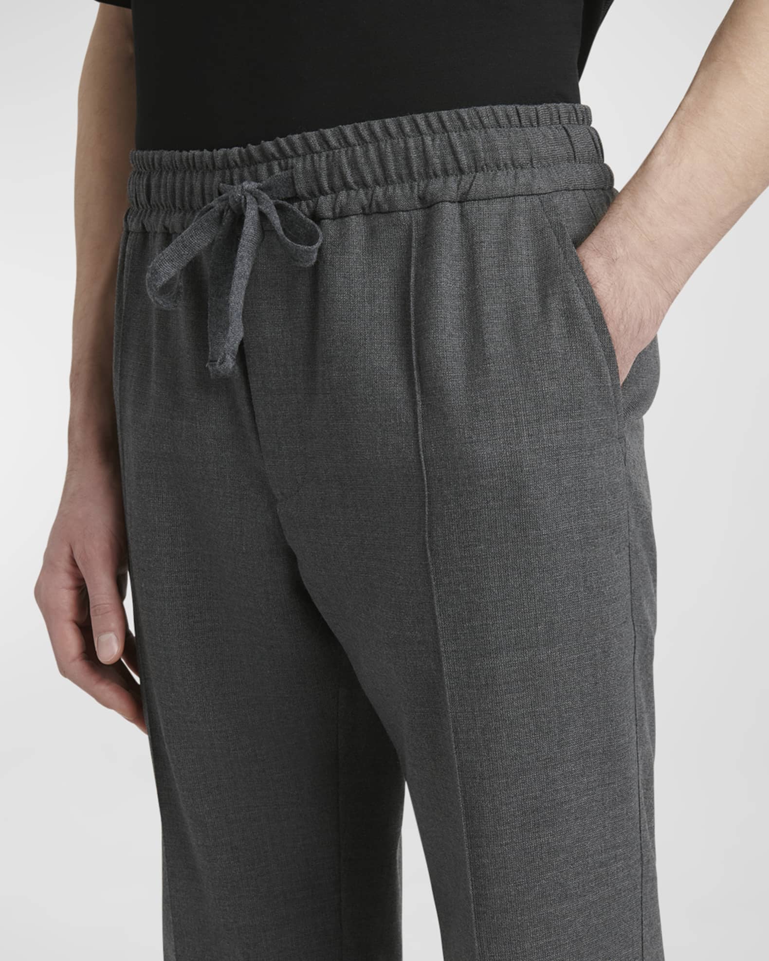 Dolce&Gabbana Men's Drawstring Wool Pants | Neiman Marcus