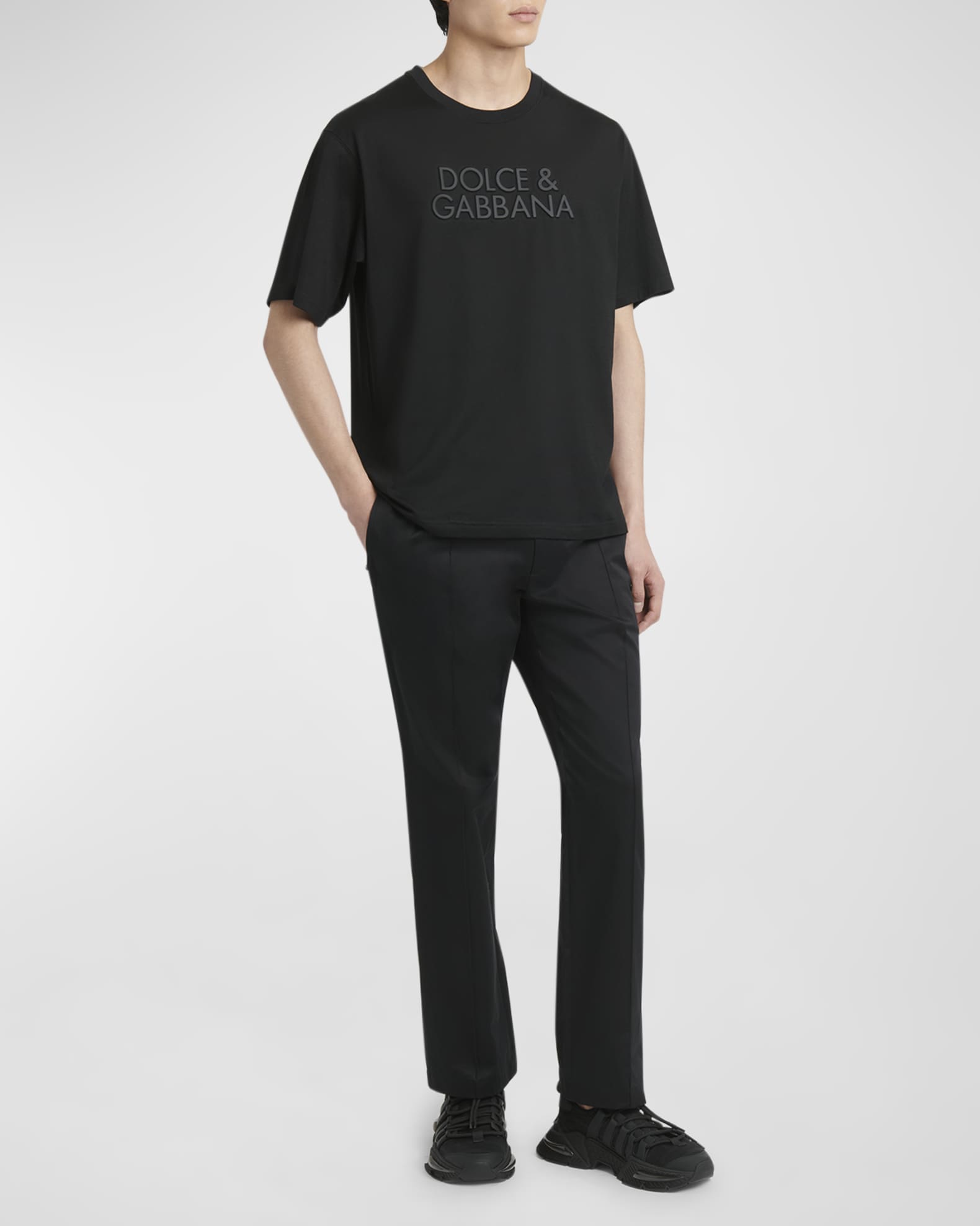 Dolce&Gabbana Men's Raised Logo T-Shirt | Neiman Marcus
