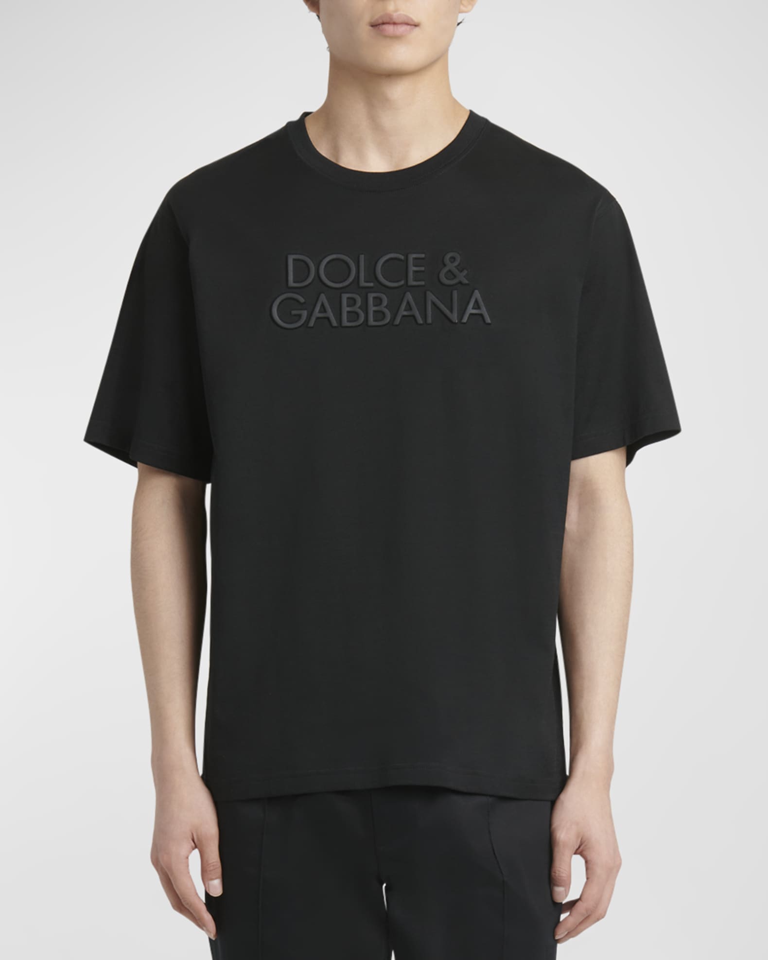 Dolce&Gabbana Men's Raised Logo T-Shirt | Neiman Marcus