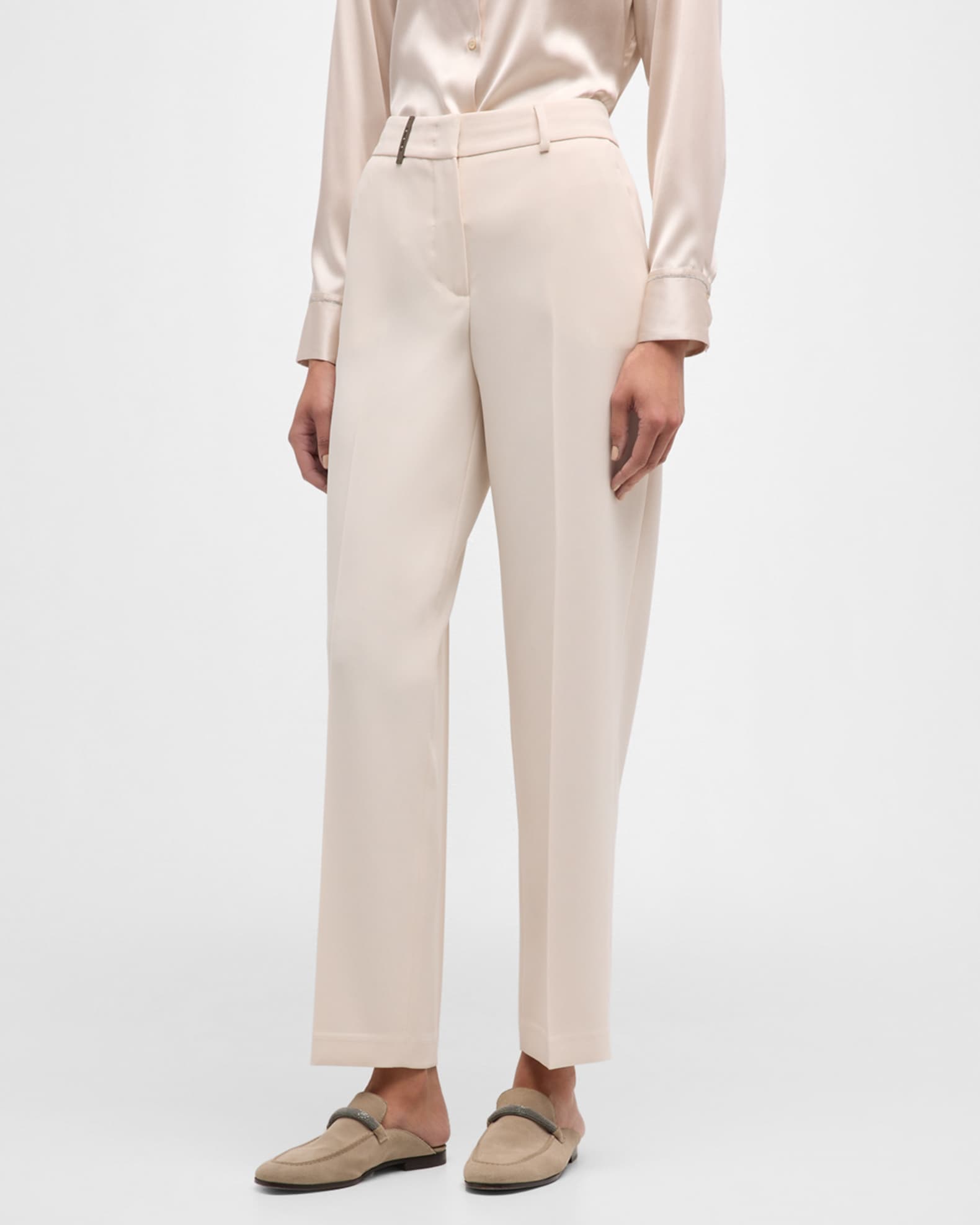 Peserico High-Rise Tapered Pants | Neiman Marcus