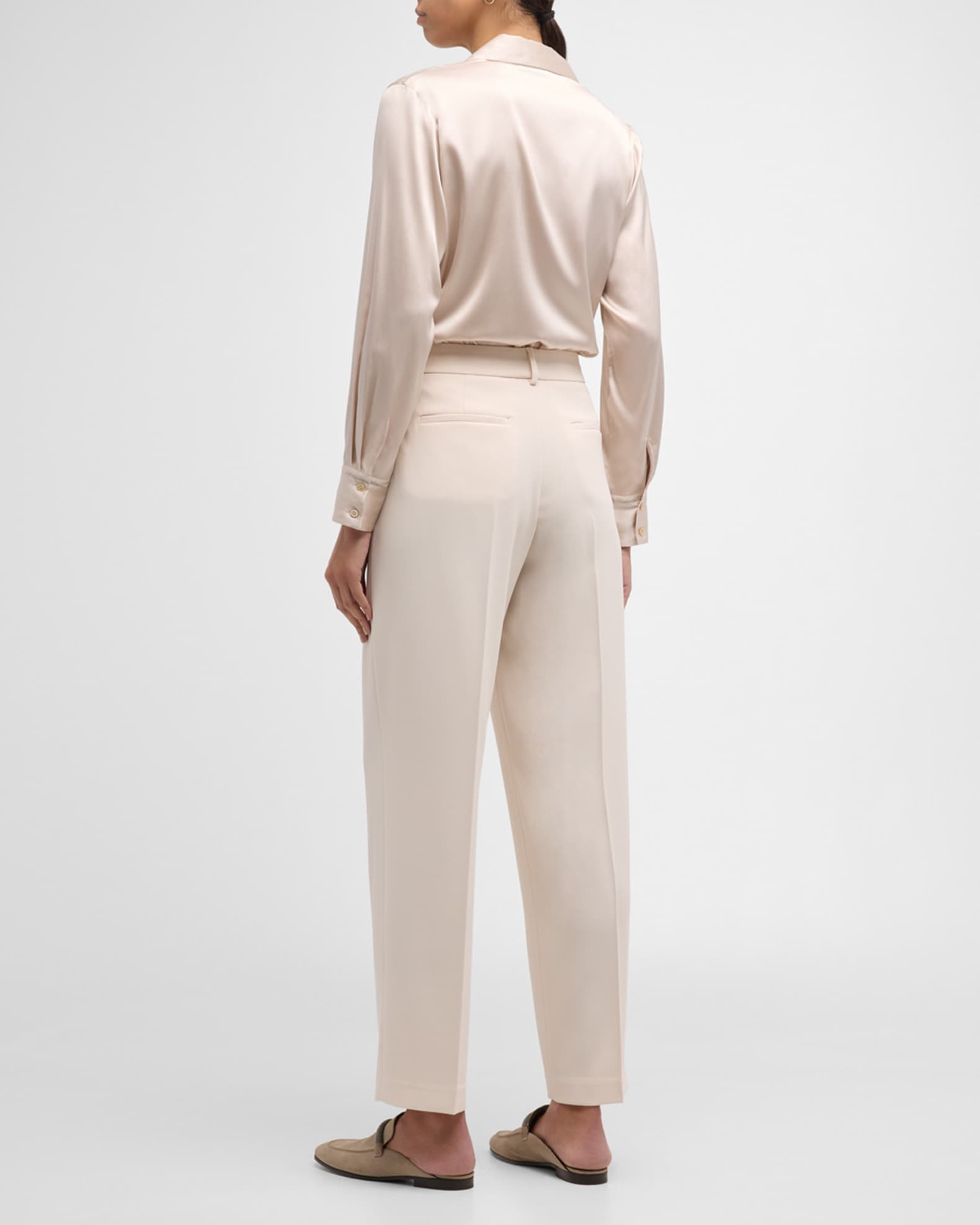 Peserico High-Rise Tapered Pants | Neiman Marcus