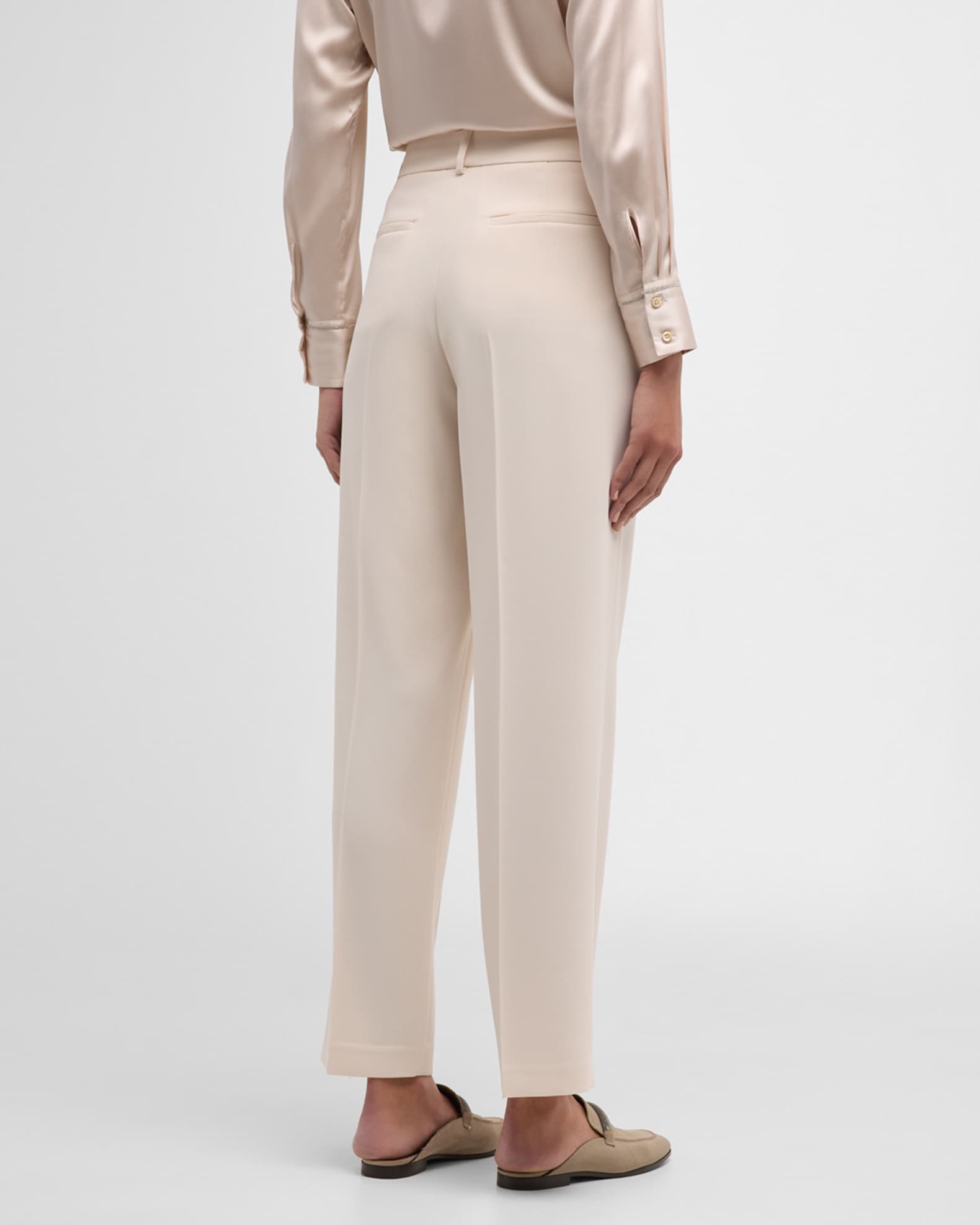 Peserico High-Rise Tapered Pants | Neiman Marcus
