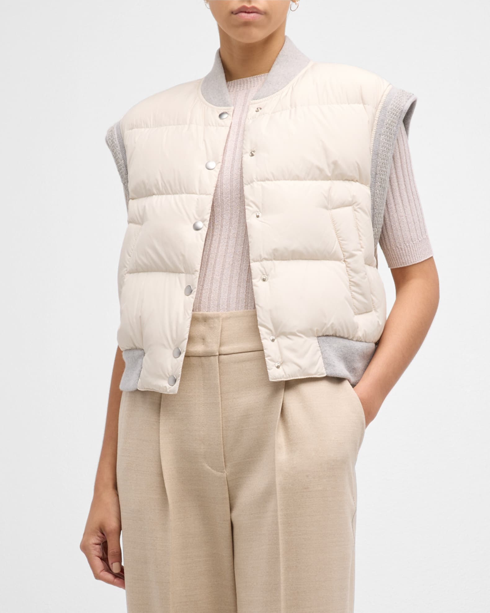 Peserico Chain-Trim Puffer Vest | Neiman Marcus