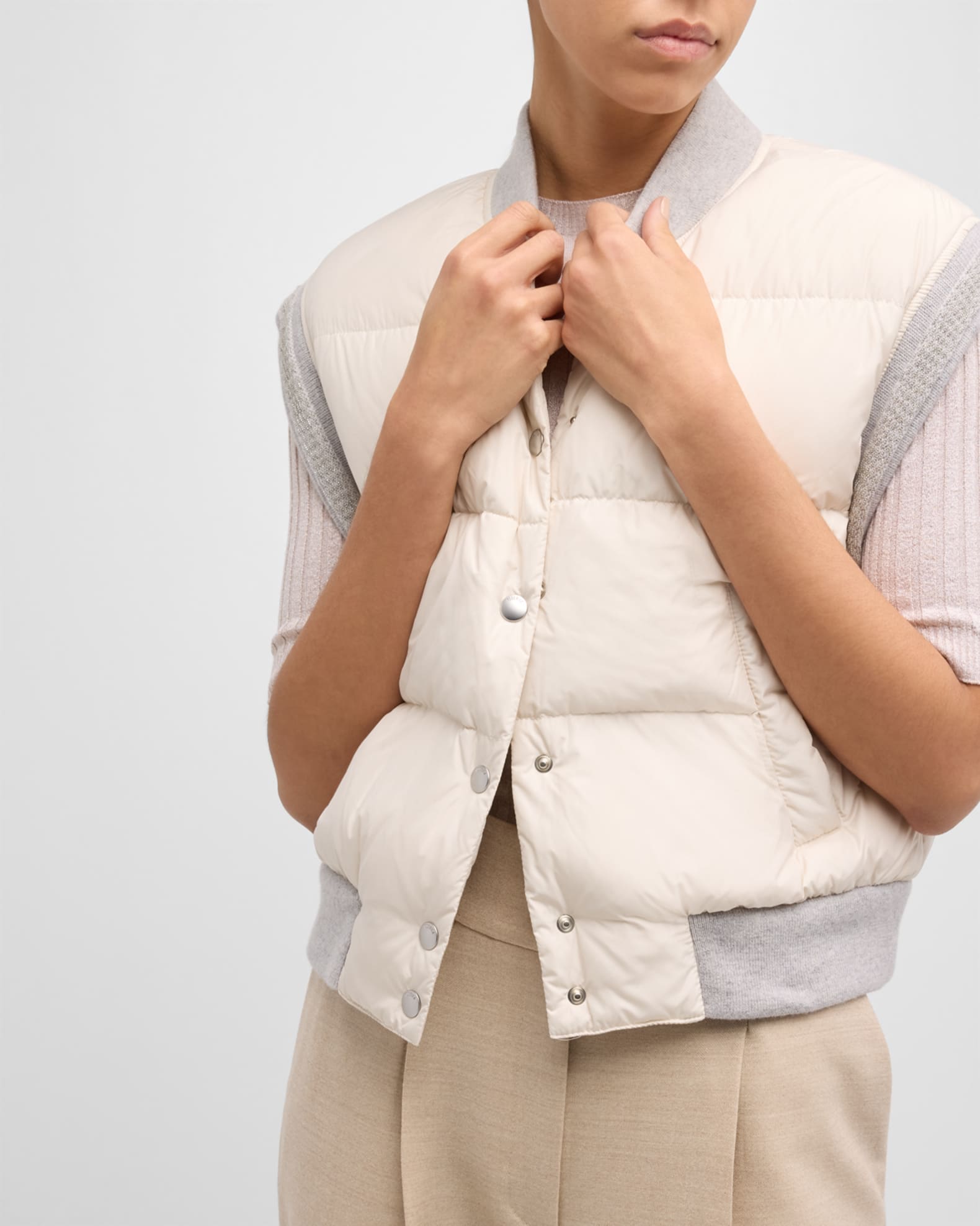 Peserico Chain-Trim Puffer Vest | Neiman Marcus
