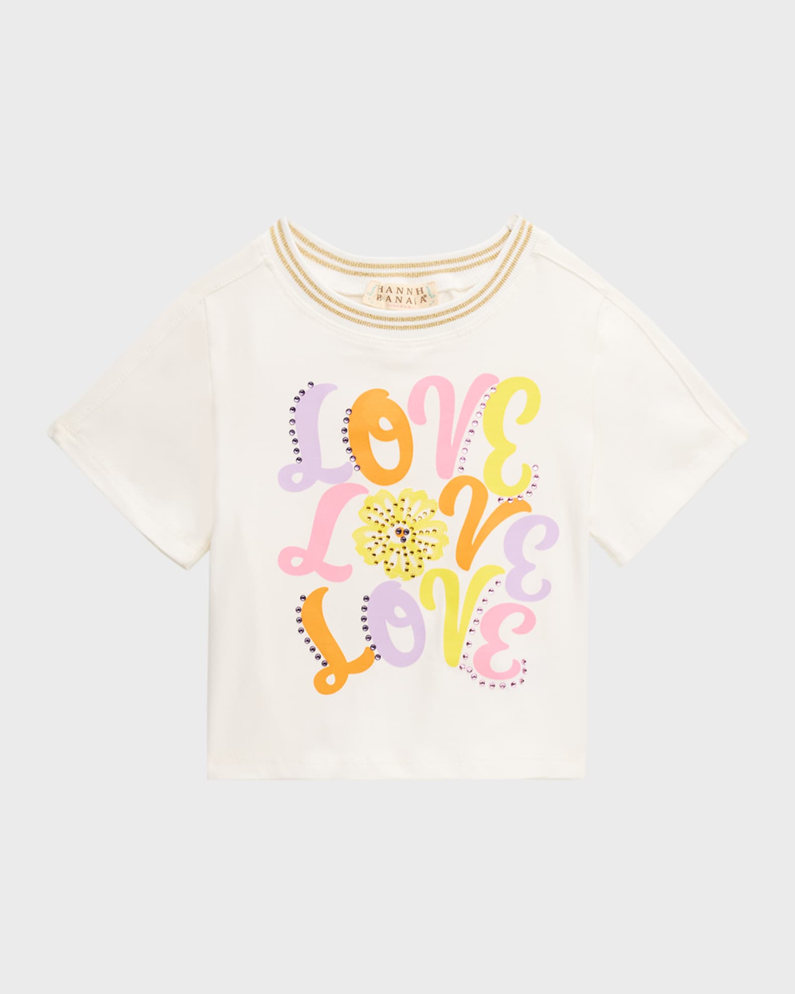 Girl's Short-Sleeve Love Crop Top | Neiman Marcus