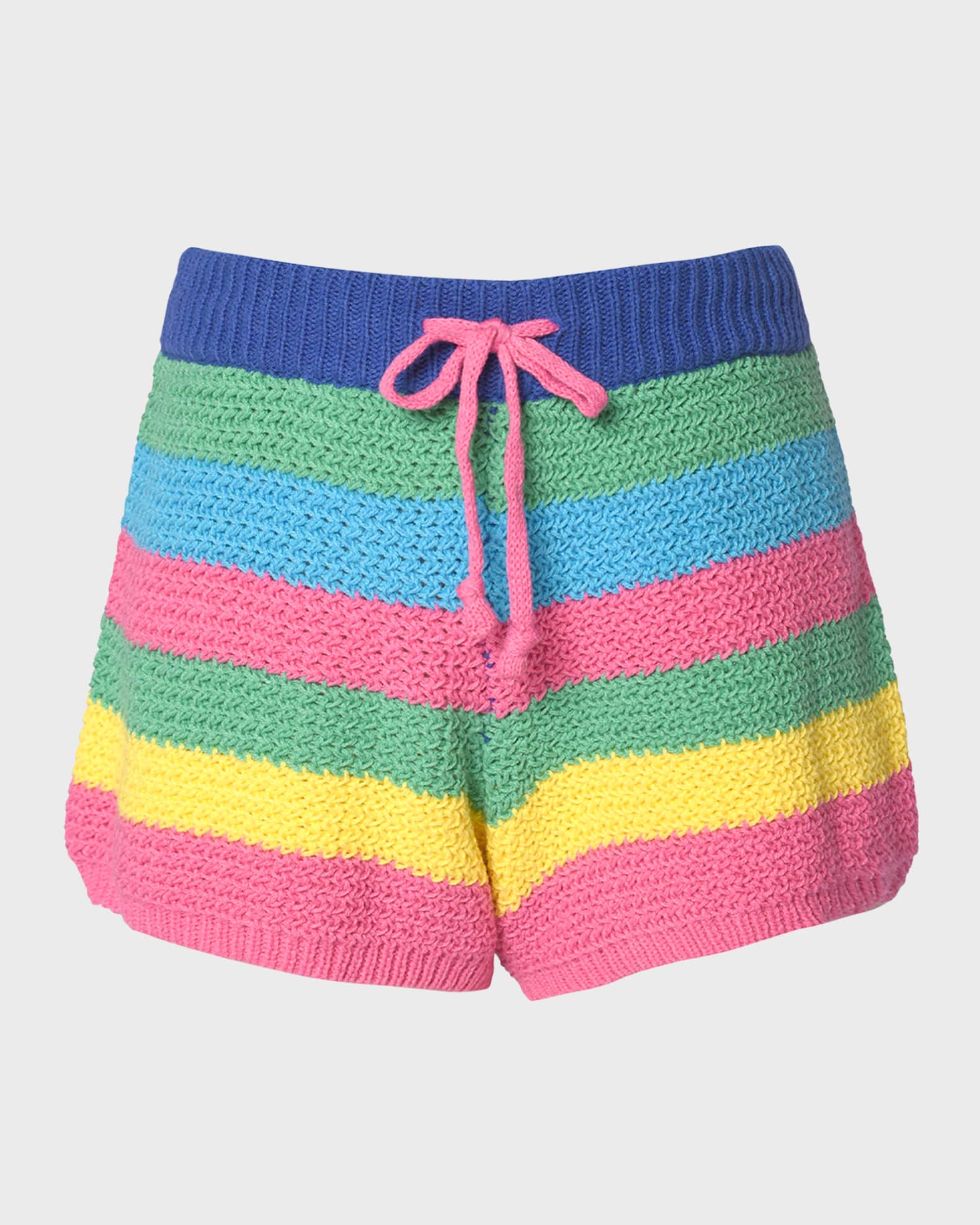 Hannah Banana Girl's Multicolor Crochet Striped Shorts, Size 7-14 ...