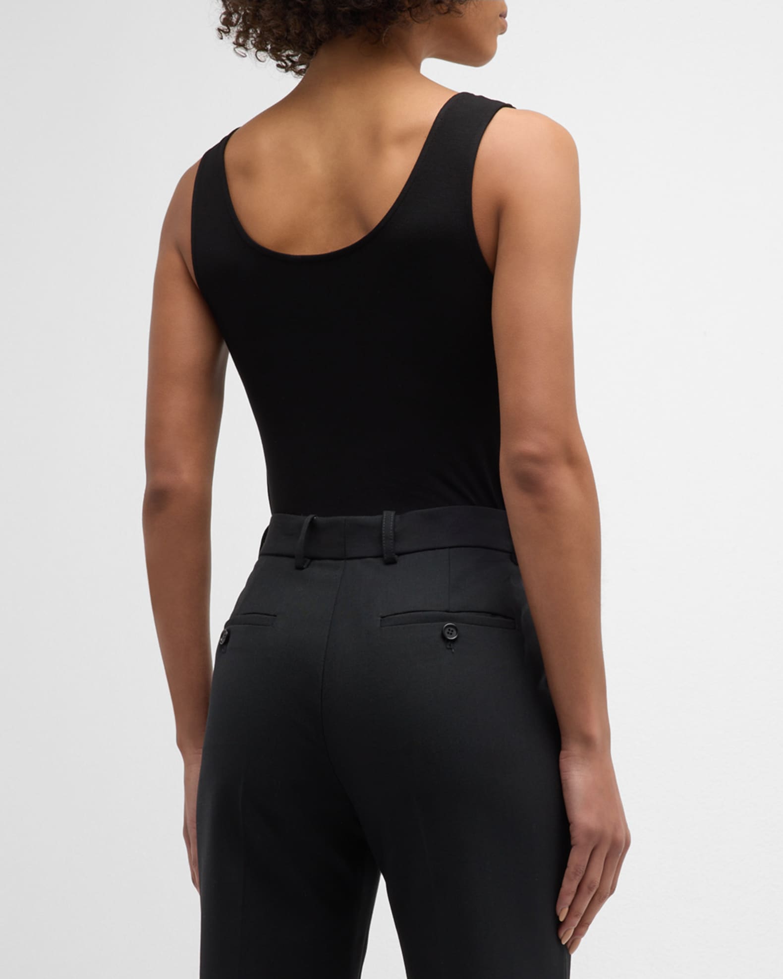 Theory Deep Scoop Ribbed Tank Top | Neiman Marcus