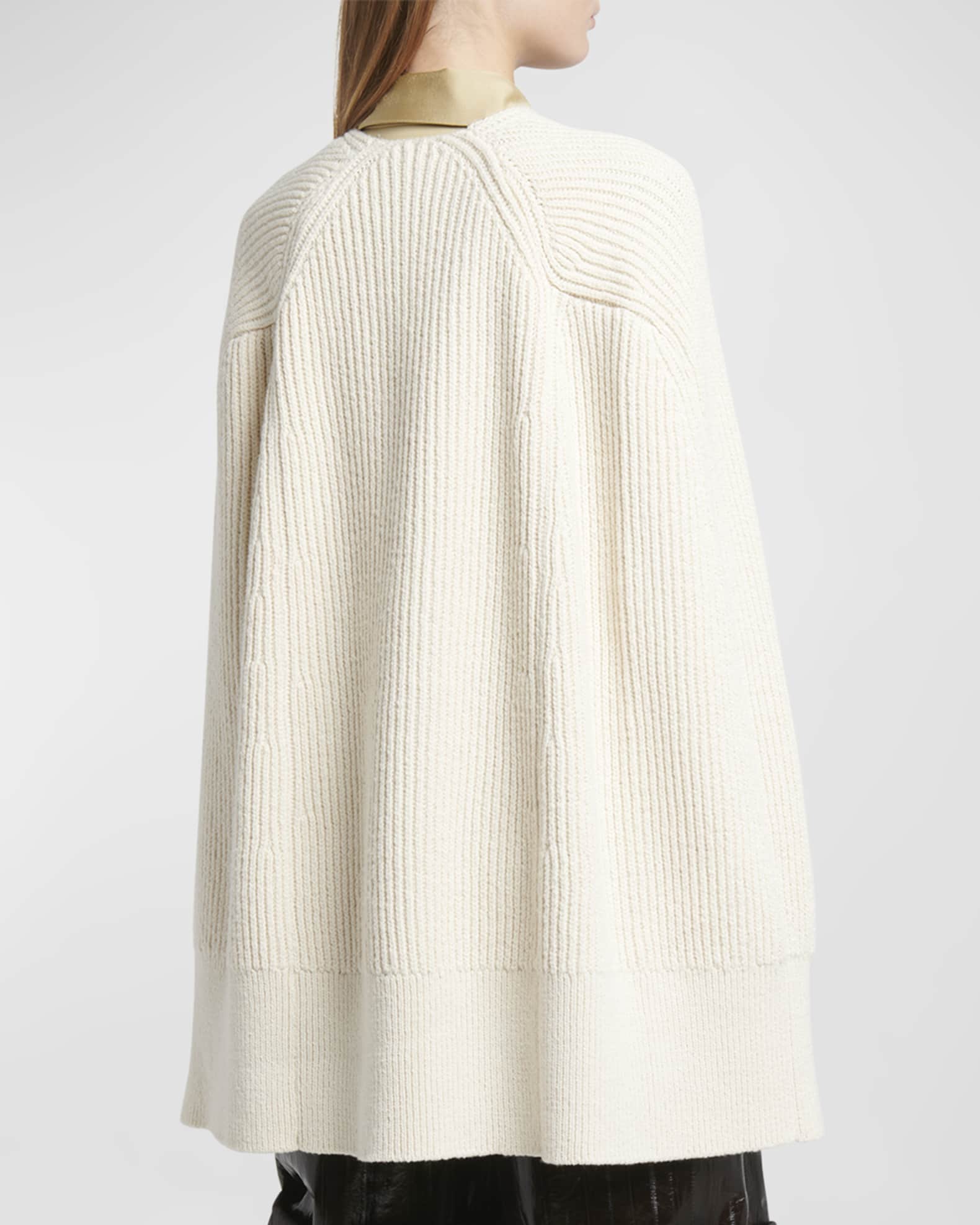 Jil Sander Rib Knitted Cape | Neiman Marcus