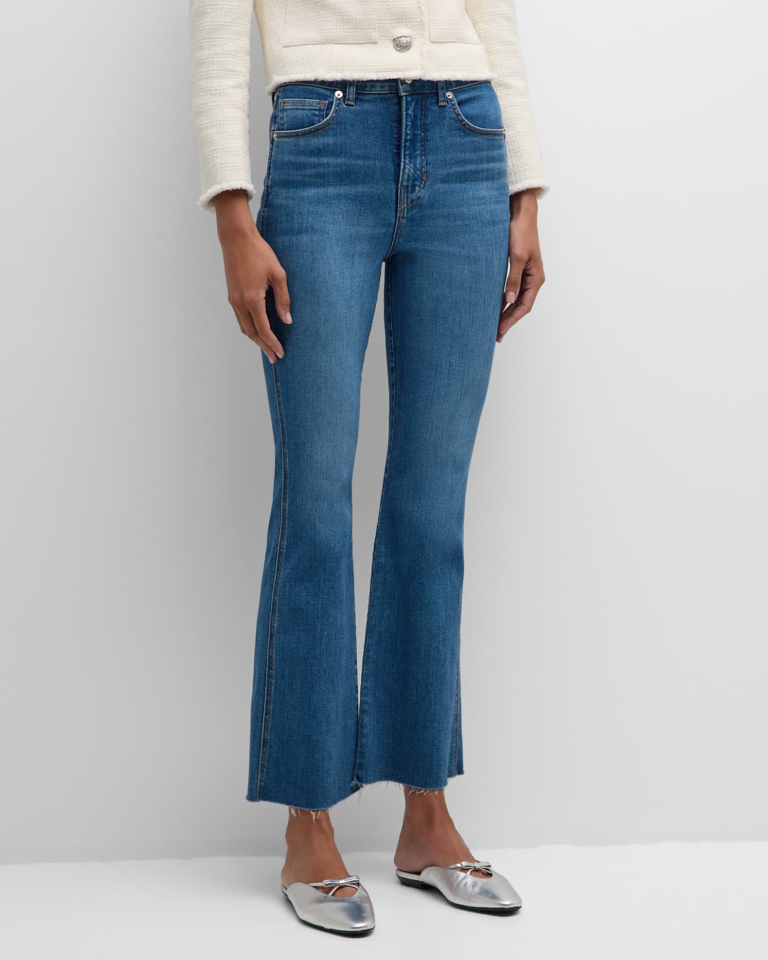 Veronica Beard Carolina Skinny Kick-Flare Jeans | Neiman Marcus