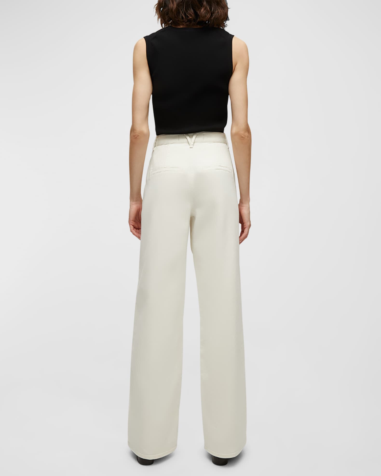 Veronica Beard Mia Pleated Wide-Leg Jeans | Neiman Marcus