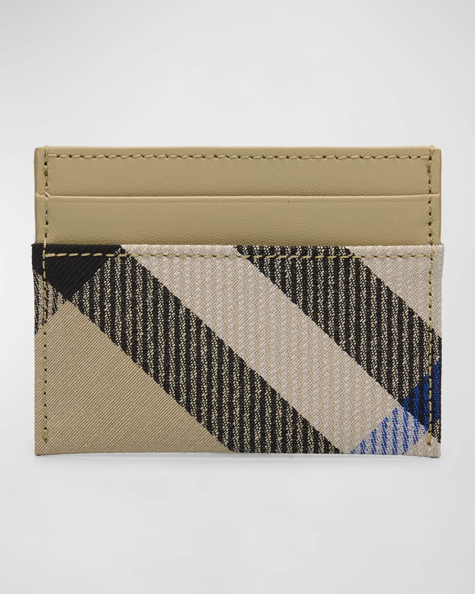 Burberry Check Leather Card Case | Neiman Marcus