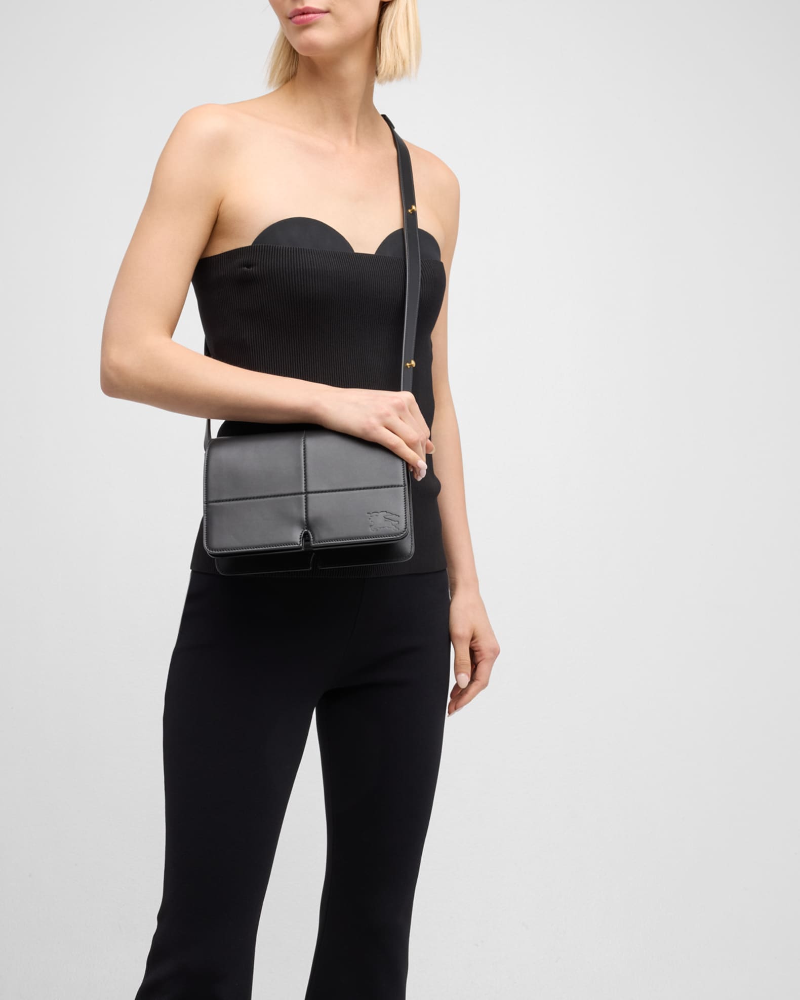 Burberry Snip Flap Leather Shoulder Bag | Neiman Marcus