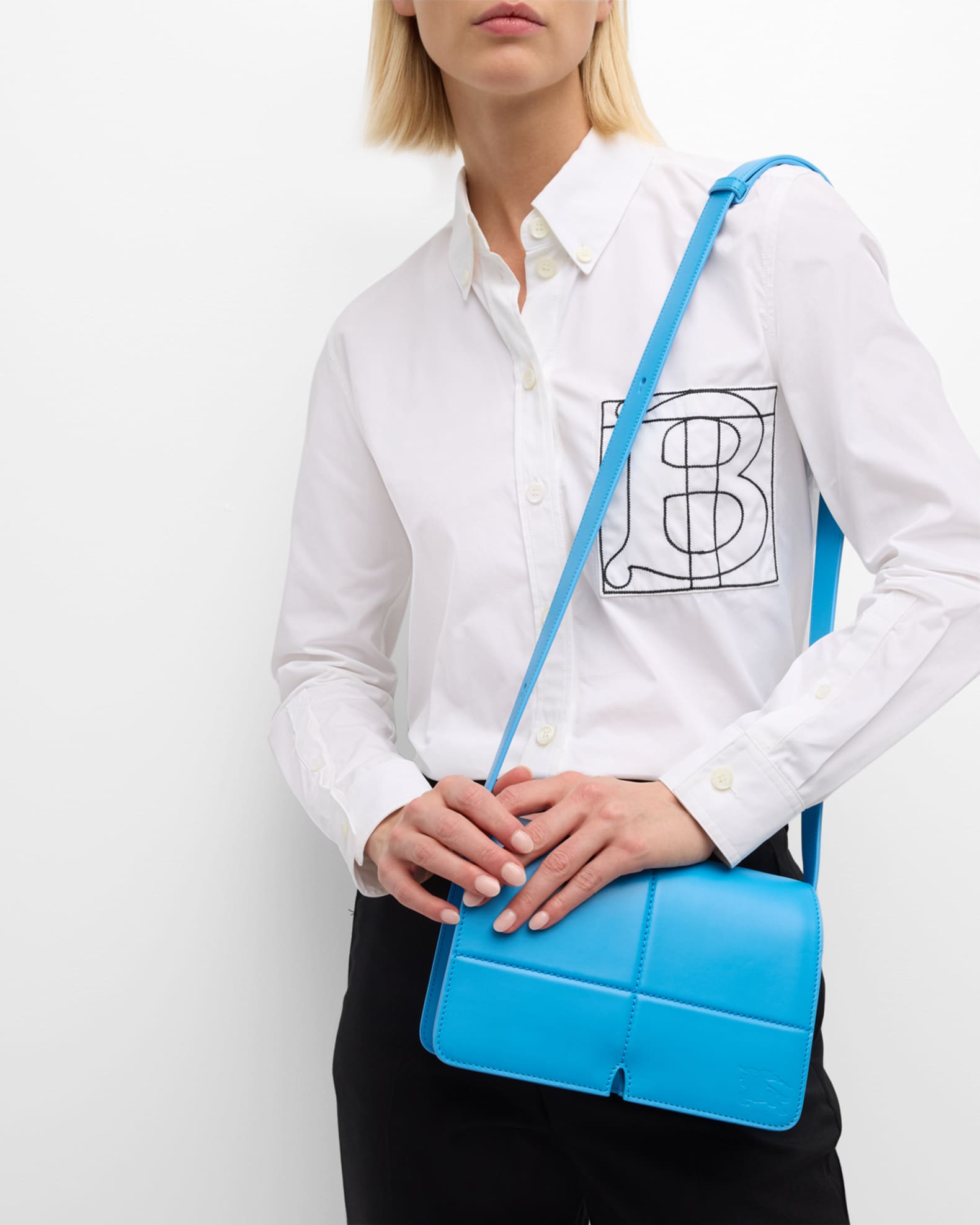 Burberry Snip Flap Leather Shoulder Bag | Neiman Marcus