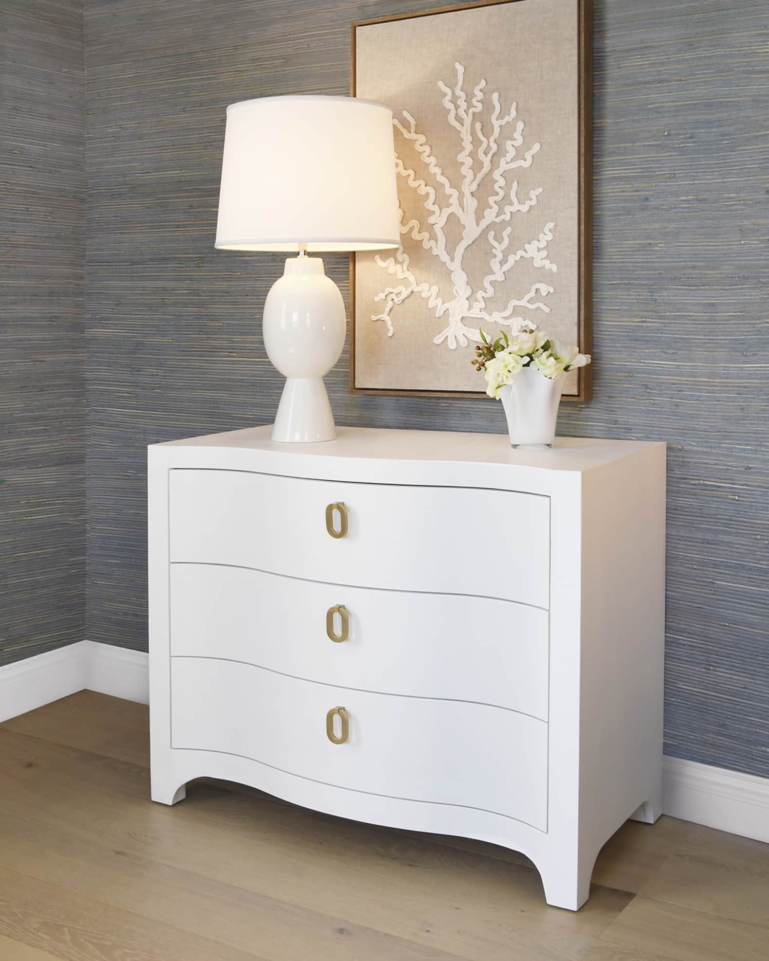 Worlds Away Cora Curved 3-Drawer Chest | Neiman Marcus