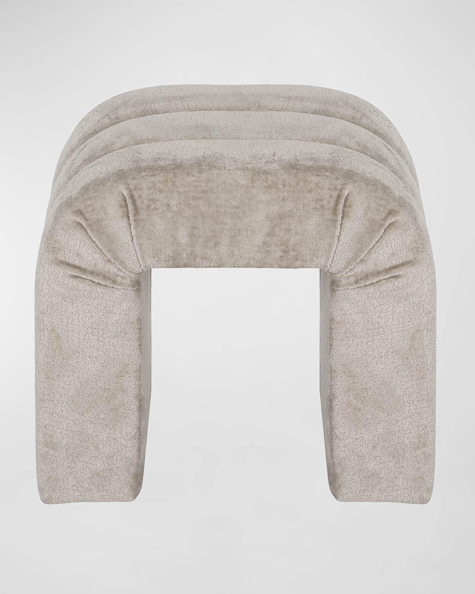 Worlds Away Finch Channel-Tufted Chenille Stool | Neiman Marcus
