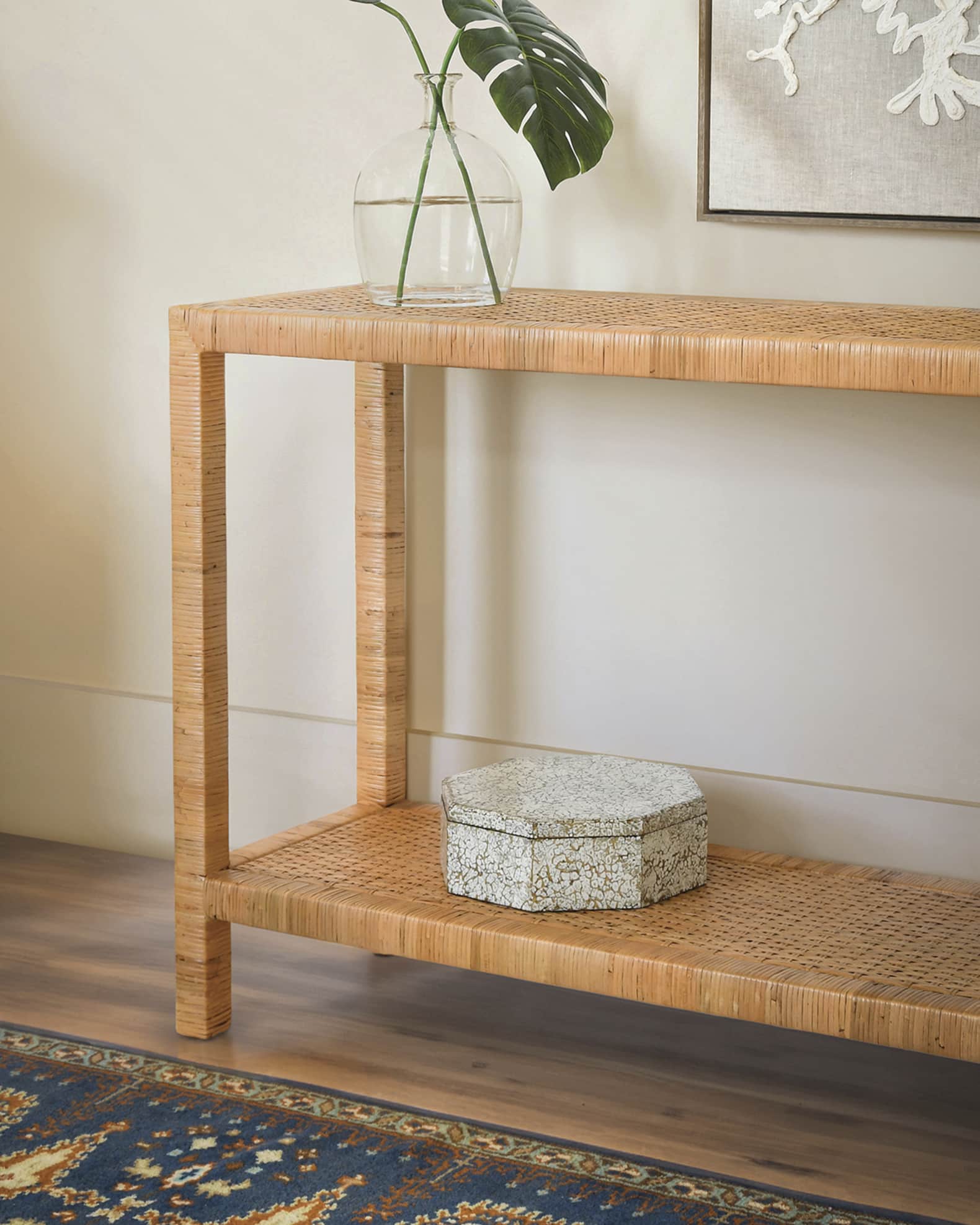Worlds Away Newton Rattan Console Table | Neiman Marcus